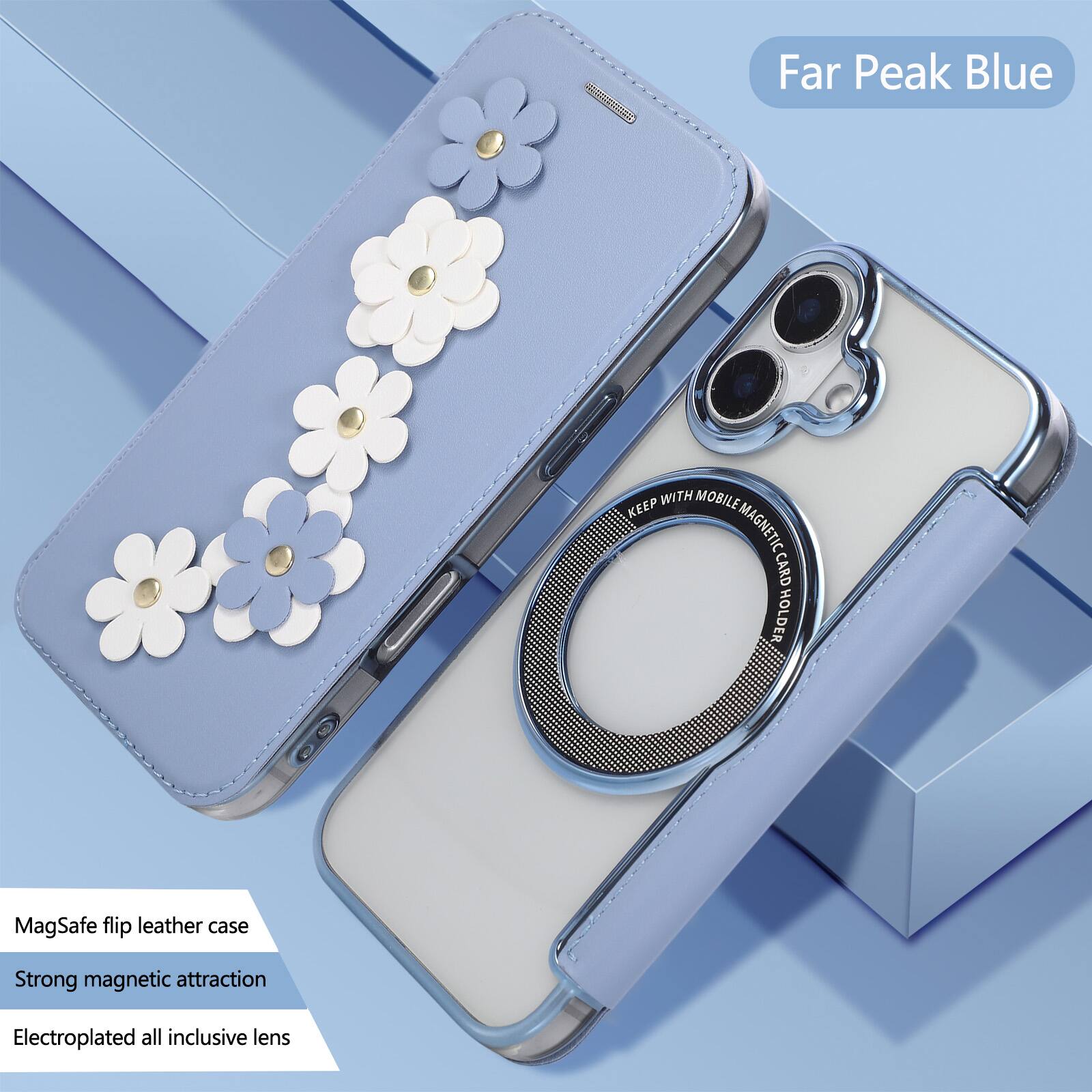Dteck Floral Relief Faux Leather Flip Wallet Case for Apple iPhone 17 ...