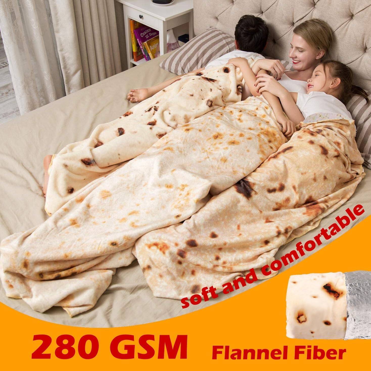Fabibe Tortilla Blanket Giant Flour Burrito To Size Double Sided ...