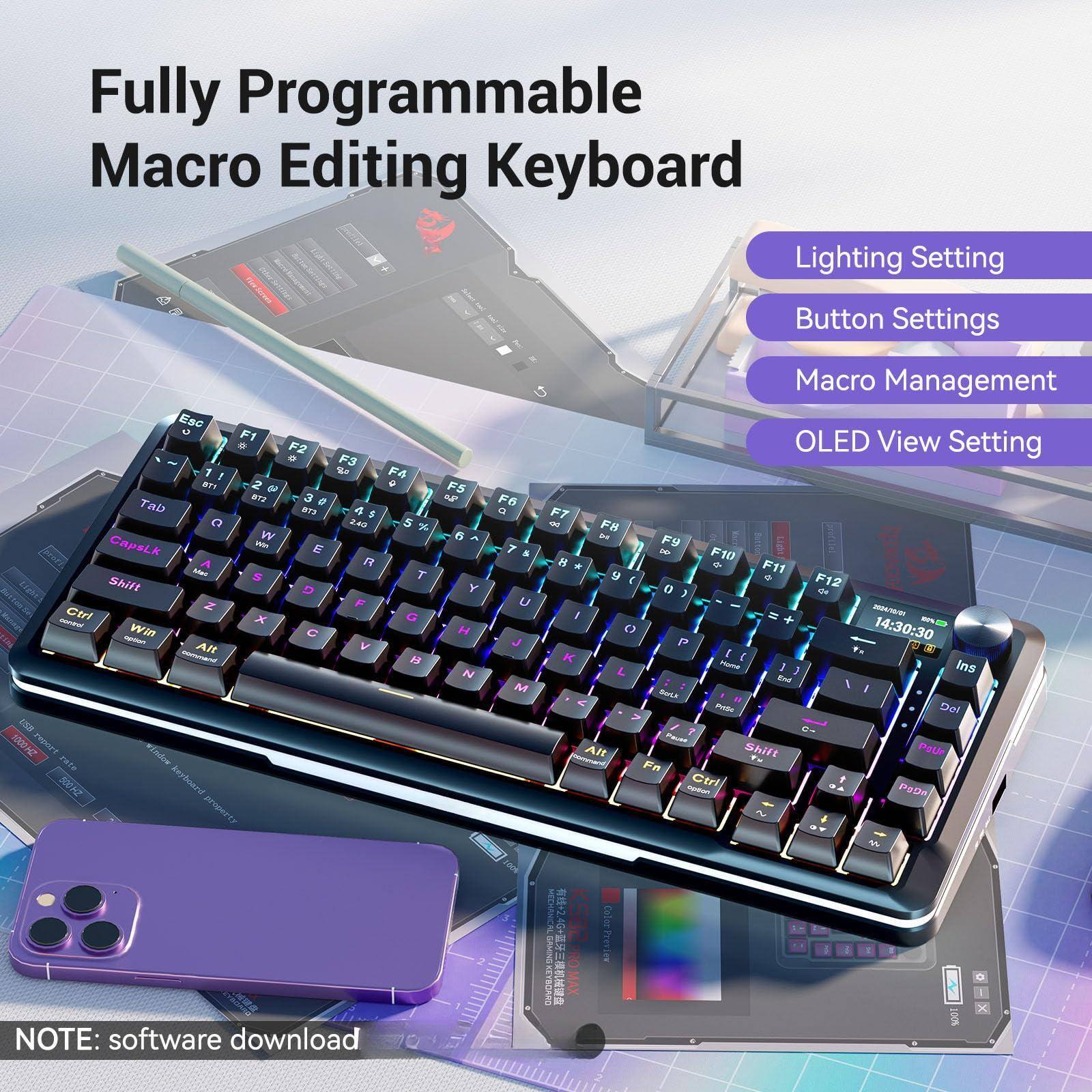 Stamp n Camp K708 Pro Wireless Mechanical Gaming Gasket mounted Rgb ...