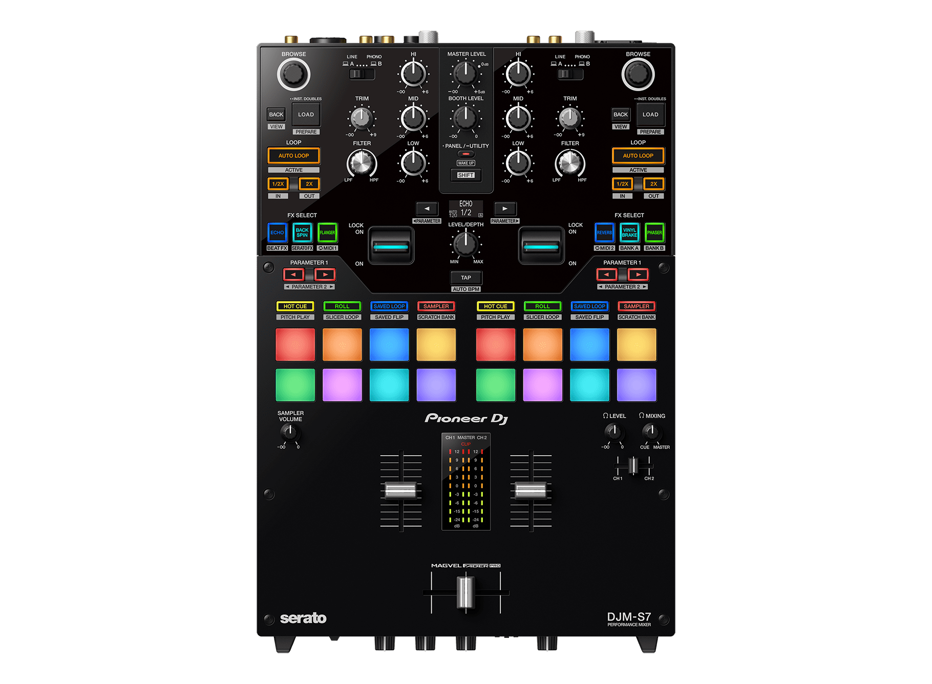 Pioneer DJ Scratch Style 2 Channel Performance DJ Mixer Black DJM-S7 ...