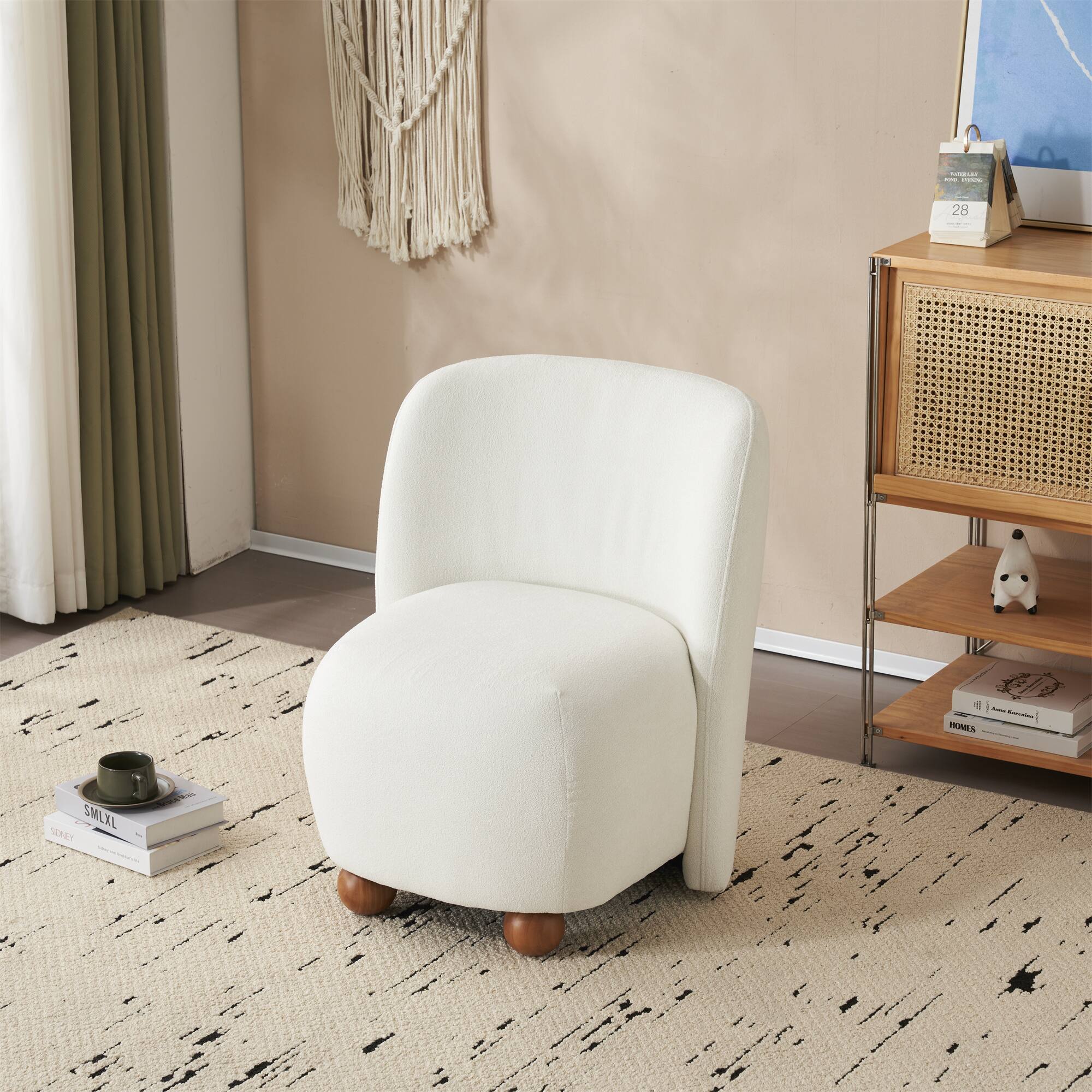 APRILSOUL Modern Low Back Accent Chair Armless Small Spaces Living Room ...