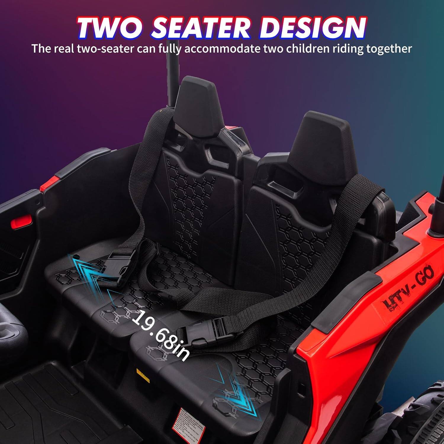 Jojoka 24V 4WD 2 Seater Kids Ride On UTV w/Sun Shade, 4×75W Motors ...