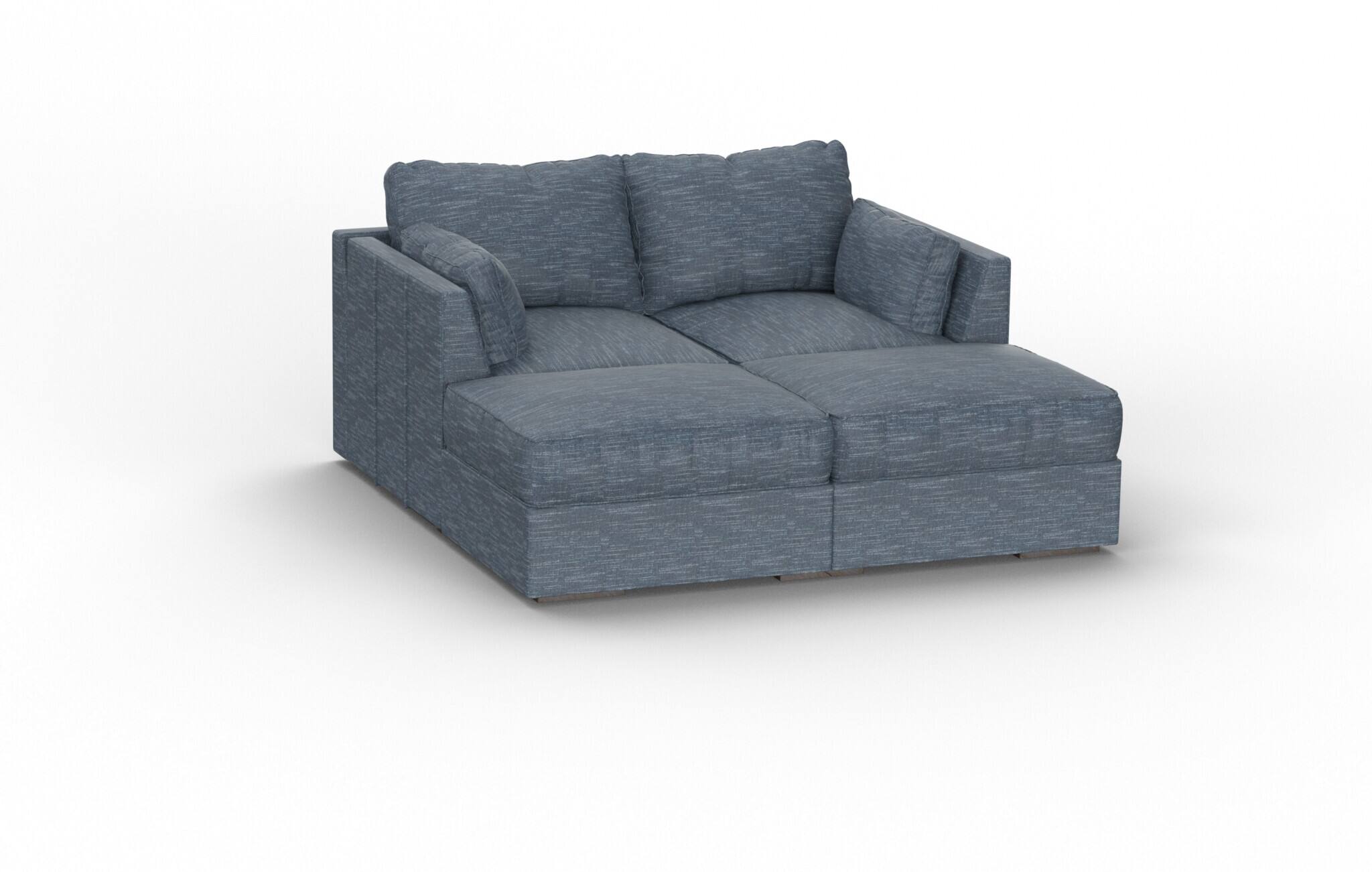 Lovesac 4 Seats (4 Storage) + 4 Angled Sides Vintage Blue Rained ...