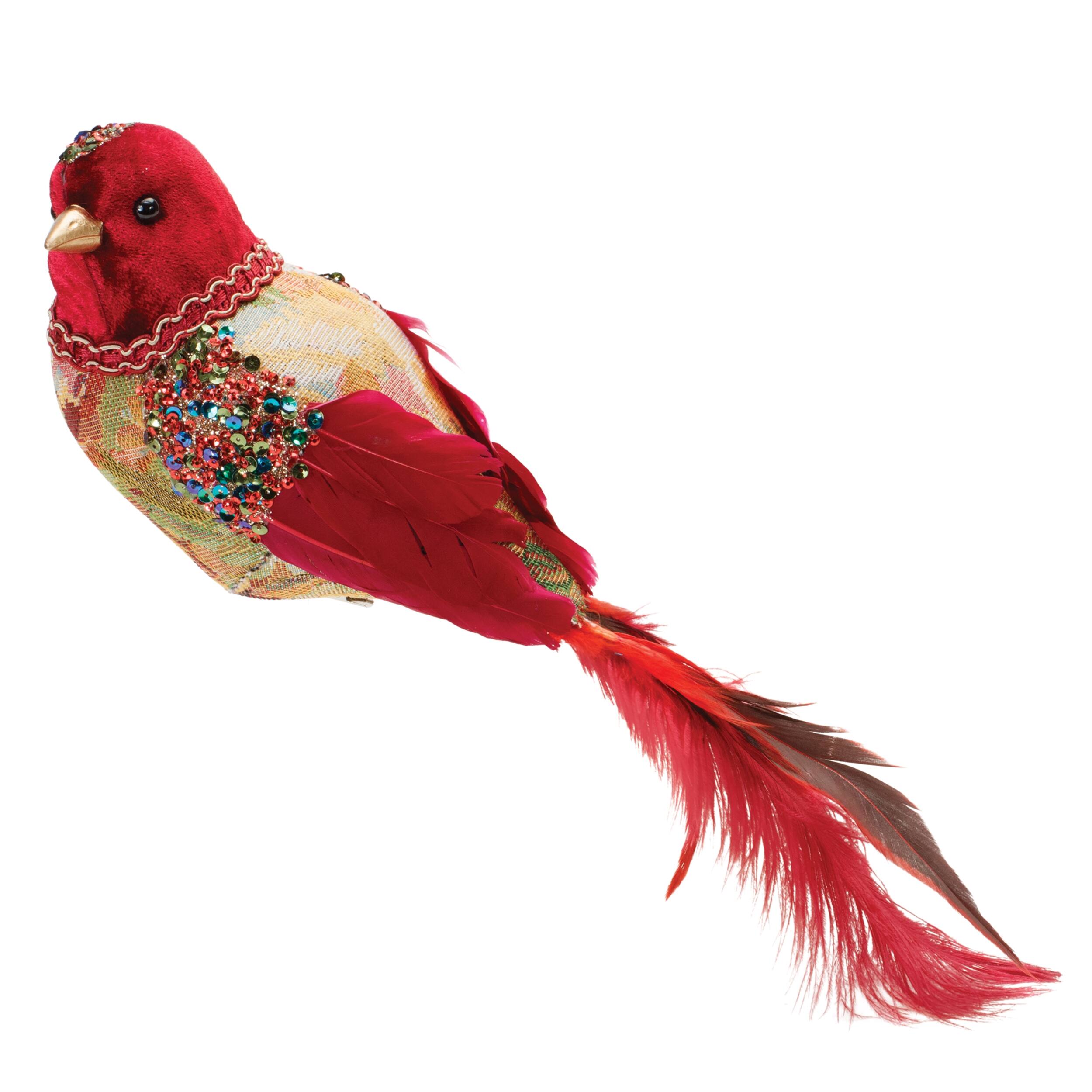 BreeBe Jeweled Tapestry Bird Clip (Set of 4) Red, Gold 91316DS - Best Buy