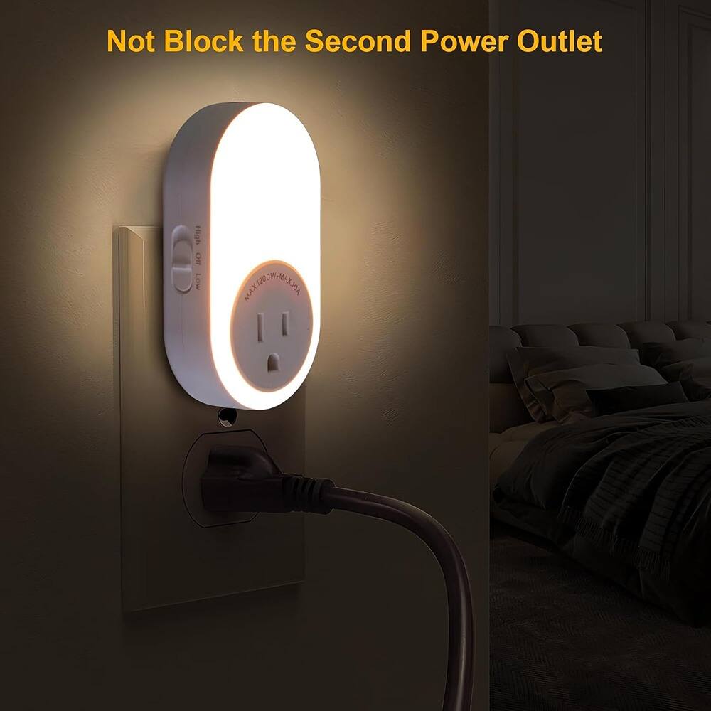 ACJPR Plug In Wall Night Light with Dusk to Dawn Sensor and Power ...