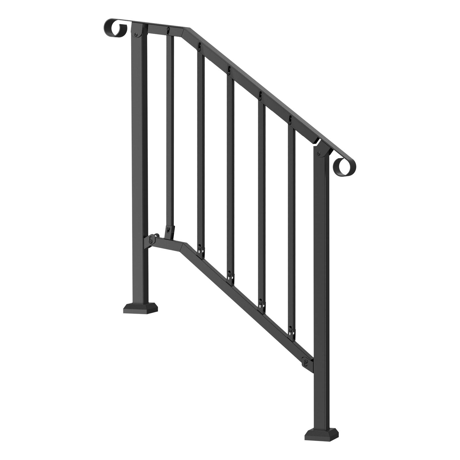 VEVOR Handrails for Outdoor Steps, 2 3 Step Stair Hand Rail Kit ...