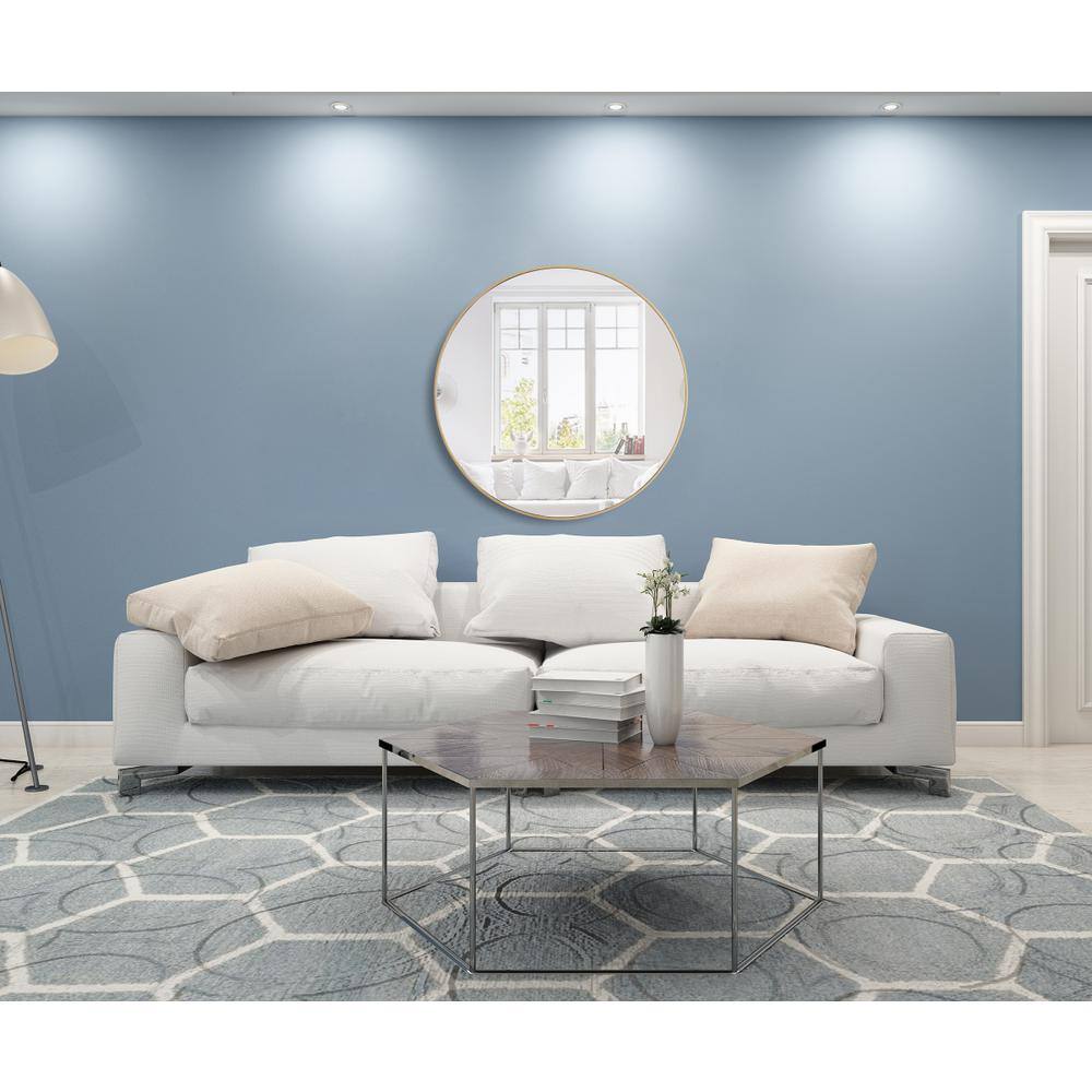 Elegant Decor Metal frame Round Mirror 42 inch finish Brass BG3604791 ...