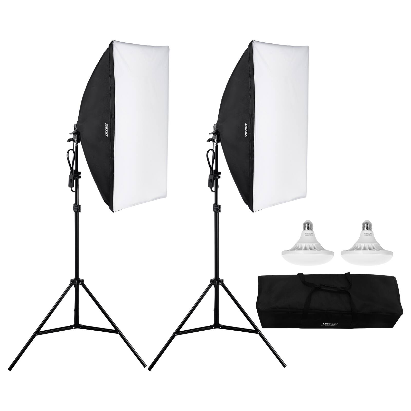 VEVOR Softbox Lighting Kit, 20" x 28", Professional Softbox with 30W ...