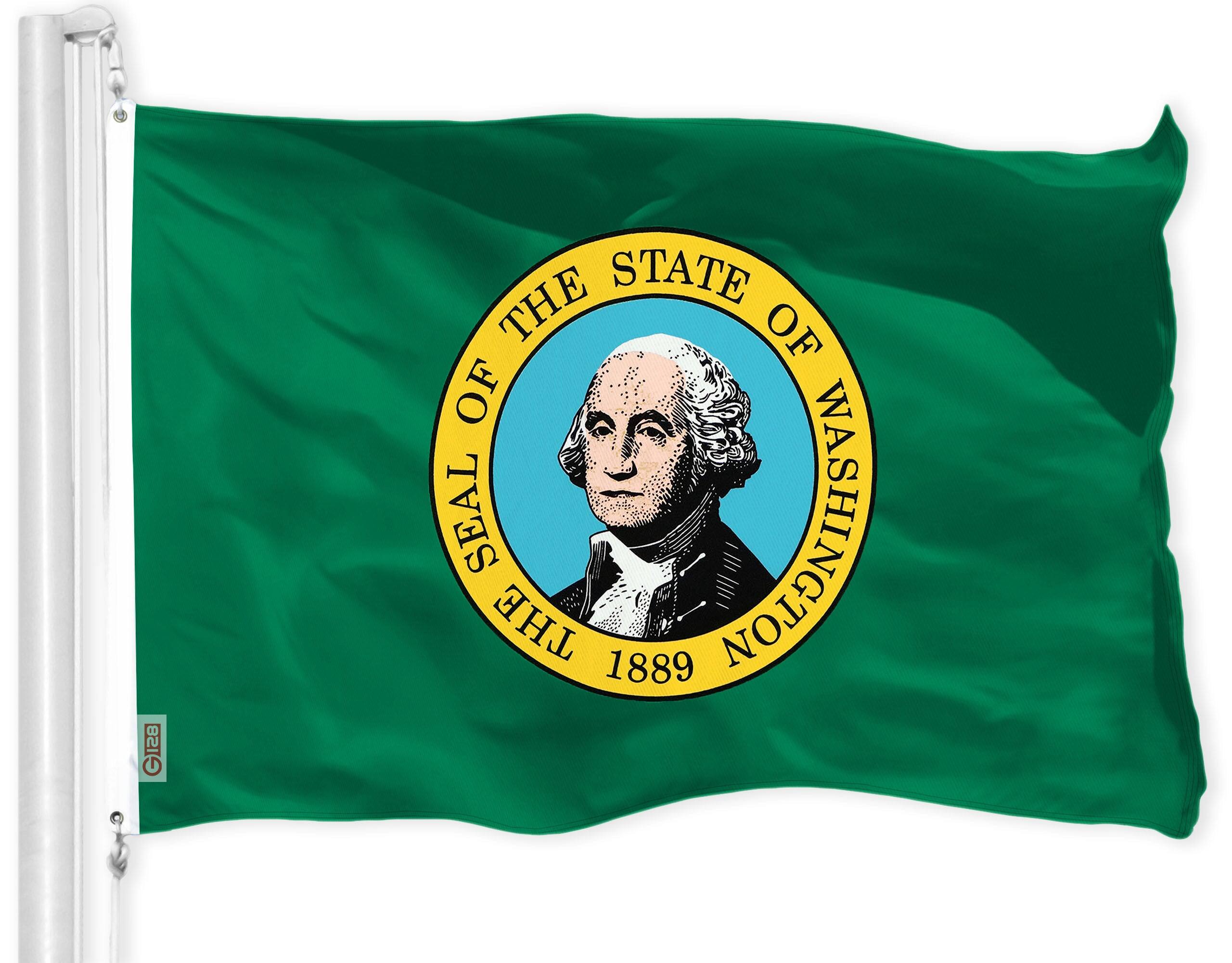 G128 Washington State Flag 3x5 ft Printed 150D Polyester, Vibrant ...
