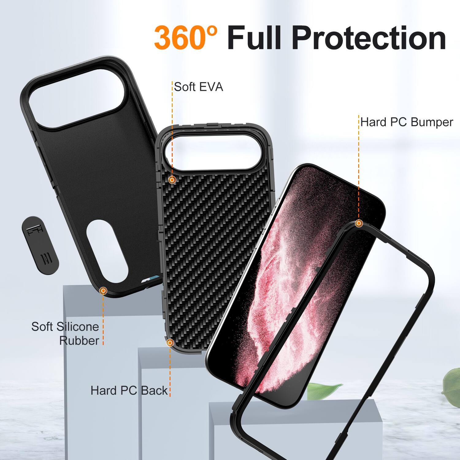 Dteck Heavy Duty Case for Apple iPhone Air with Foldable Kickstand,Dual ...