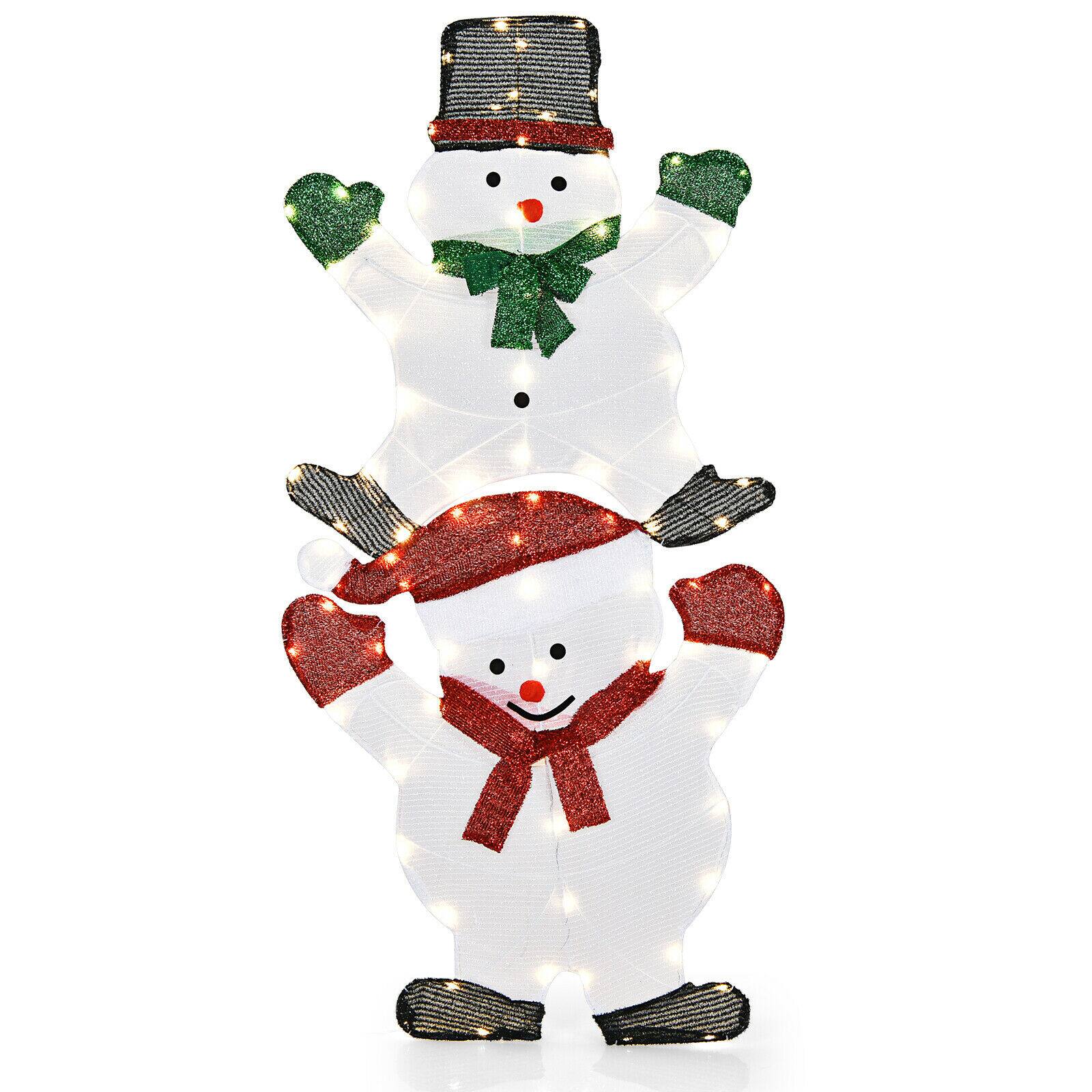 Costway Christmas Yard Sign 54" Snowman Decorations W/ Stakes & String ...