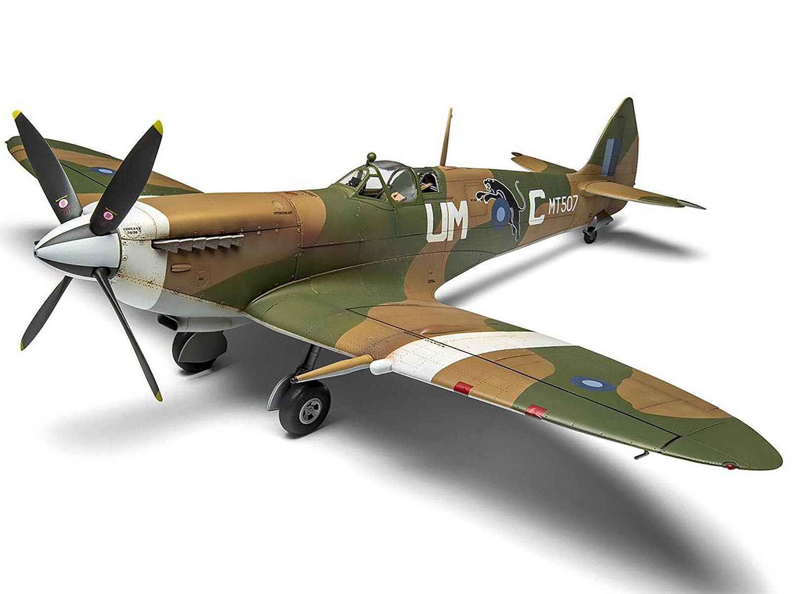 Level 4 Model Kit Supermarine Spitfire Mk.VIII Fighter Aircraft with 3 ...