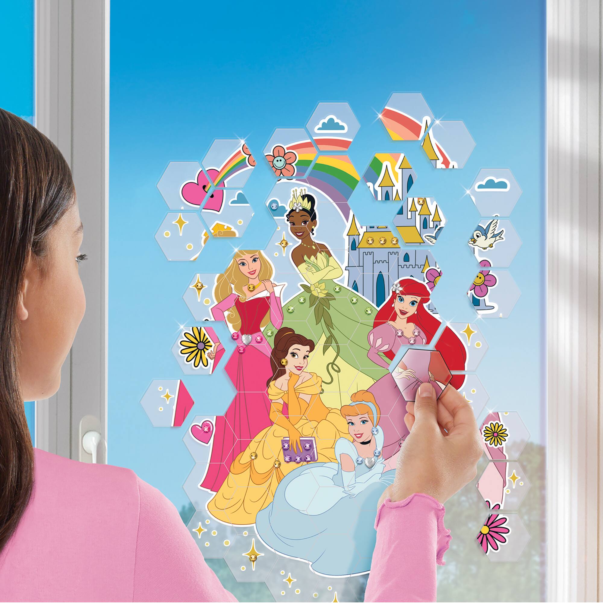 Make It Real Disney: Window Art Mosaic Disney Princess 70 pcs, Puzzle ...