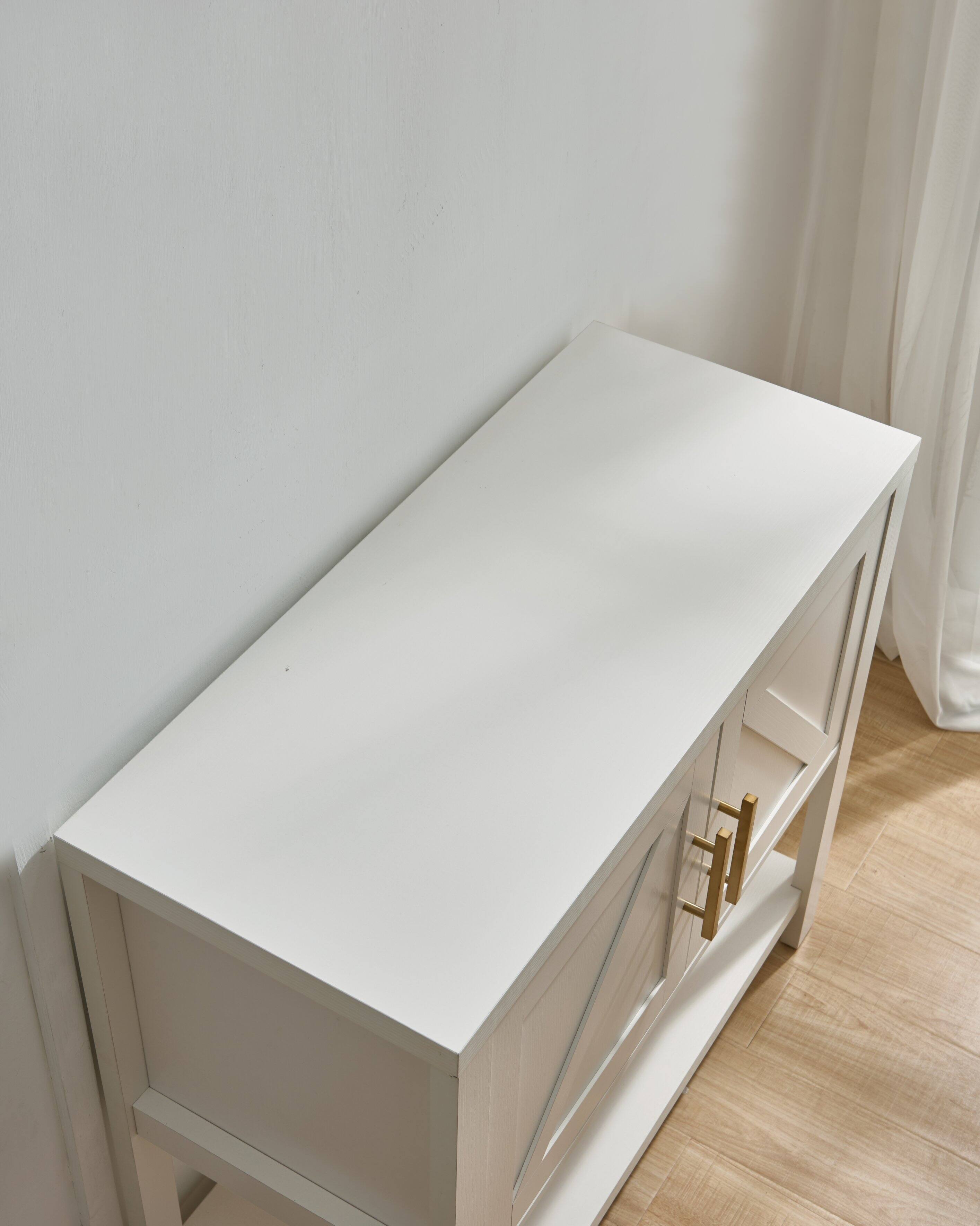 Kings Brand Furniture Teresa 2 Door Modern Console Table, Buffet Storage Cabinet White C1278 ...