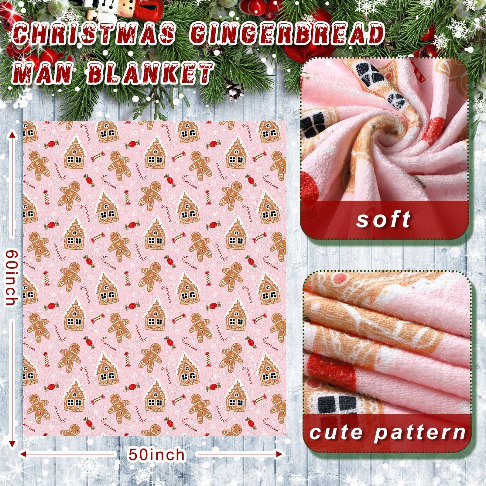 Dapper Styles 50 X Gingerbread Christmas Throw Blanket Cute Soft Warm ...