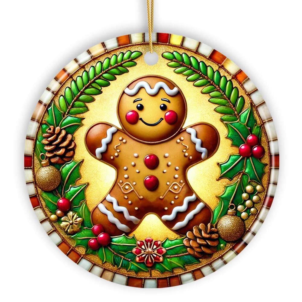OrnamentallyYou Golden Gingerbread Man Delight Ornament Radiant Holiday ...