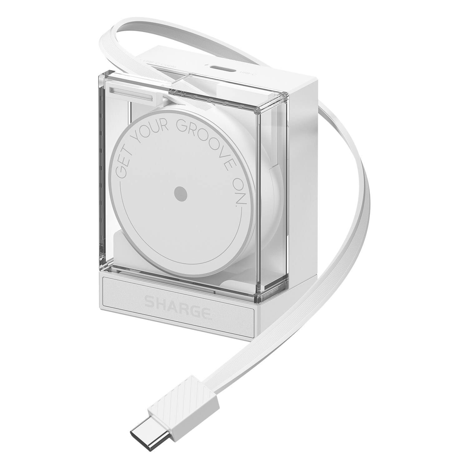 Sharge 65W PD GaN Charger with 2.3ft Retractable USB C Cable and 1 USB ...