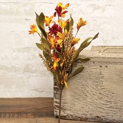 BreeBe Orange & Burgundy Wildflower Heather Pick 16" Orange, Burgundy ...