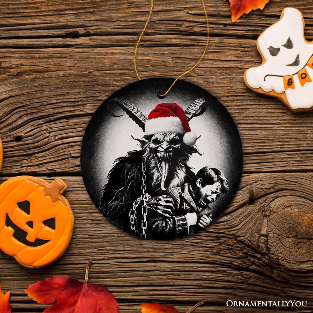 OrnamentallyYou Horrifying Krampus With Santa Hat Ceramic Ornament ...