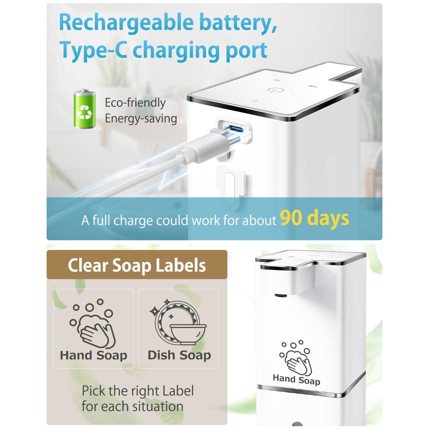 Dapper Styles Automatic Liquid Soap Dispenser Touchless Rechargeable ...