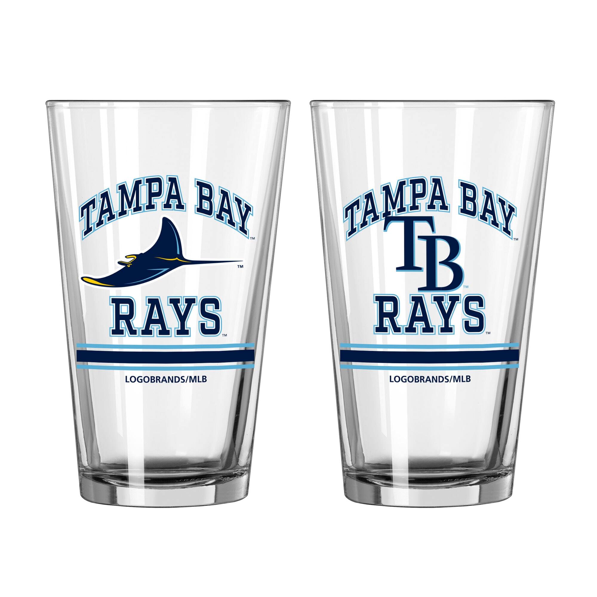 Logo Brands Tampa Bay Rays 16oz. Pint Glass Two Pack Multicolor ...