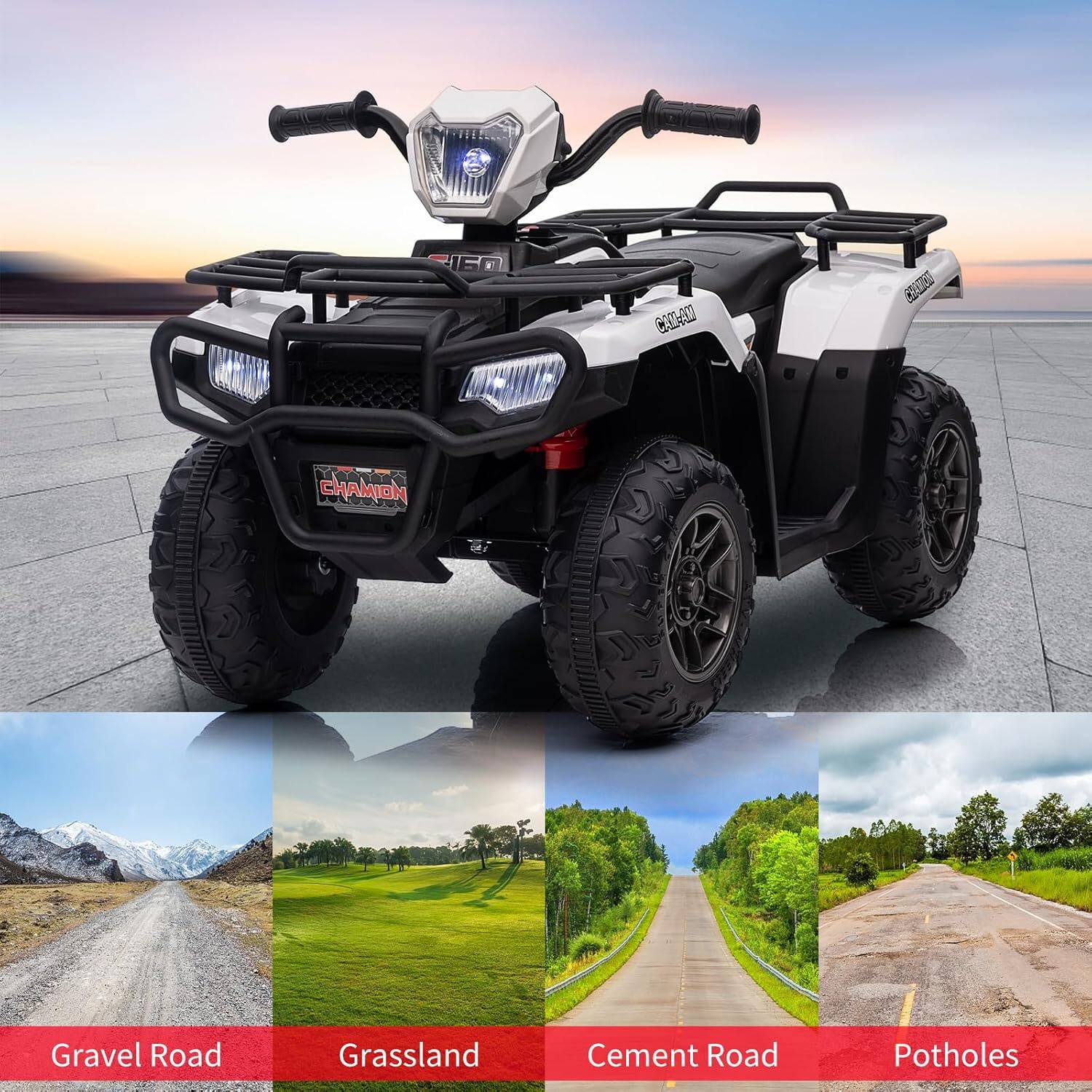 GARVEE 12V Electric Kids ATV Quad, 4 Wheeler Ride On Toy for Toddlers ...