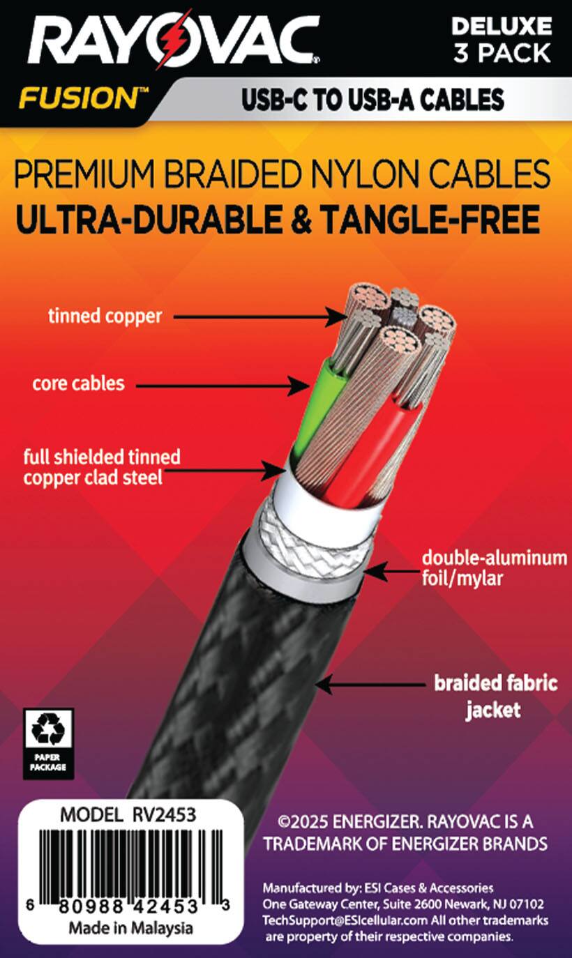 RAYOVAC TYPE C CABLES black RV2453 - Best Buy