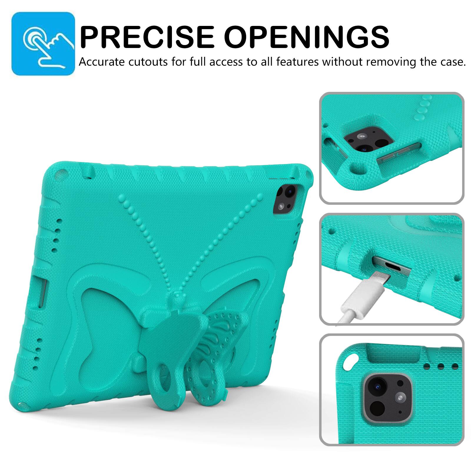 Dteck Kids Case for Apple iPad Air (M4) 13" 2026 and 12.9 inch iPad Pro ...