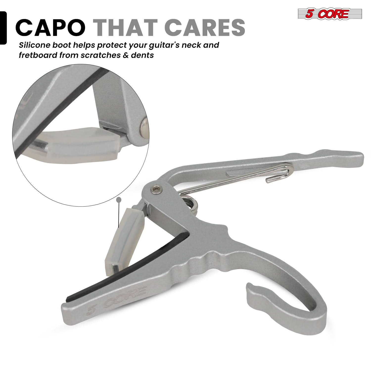 5 CORE 5Core Capo Acoustic Electric Guitar String Clip + 6Pcs Guitar ...