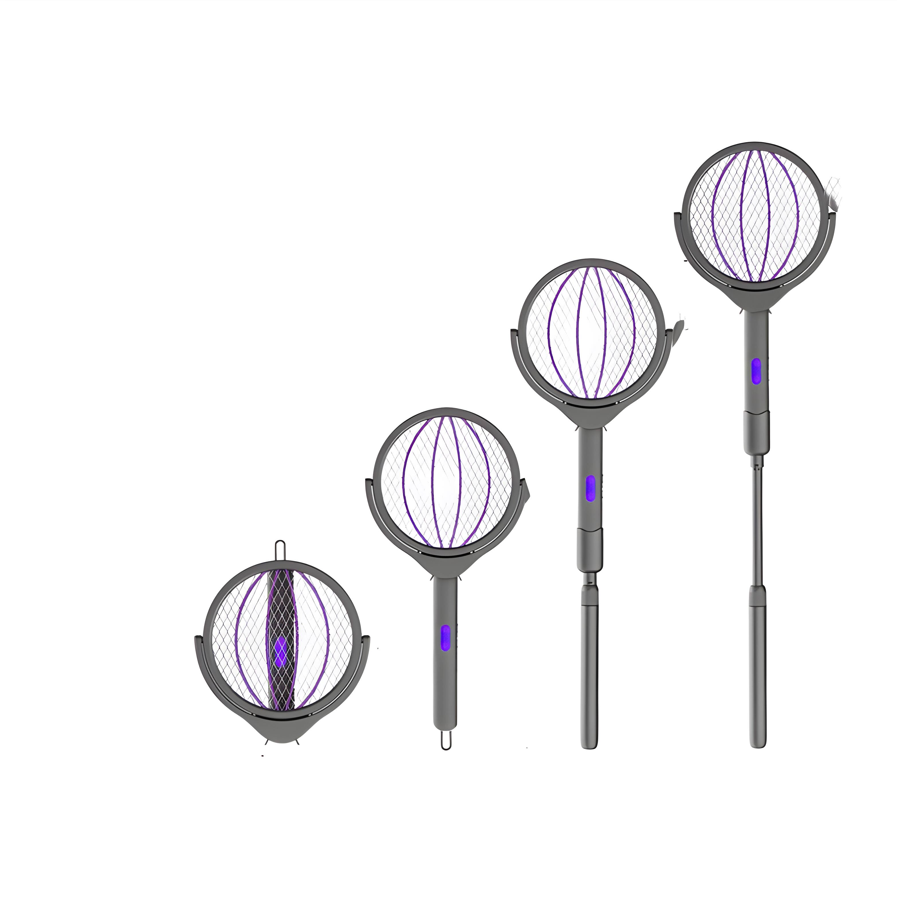 Retractable 2800V Electric Mosquito Swatter, UV Light Trap, Safety Net ...