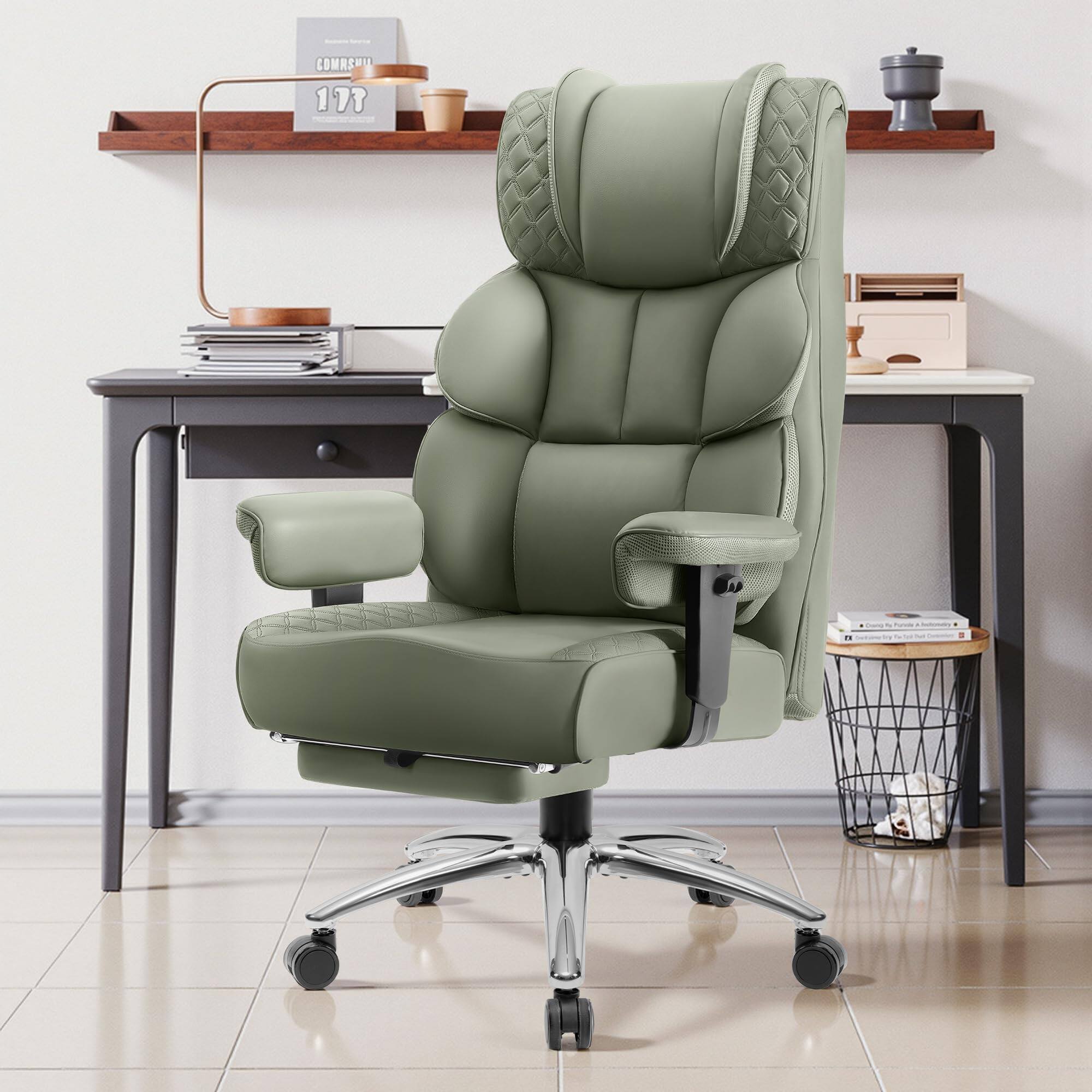 Brick Attic Big and Tall Ergonomic Office Chair, Wide Executive Leather ...