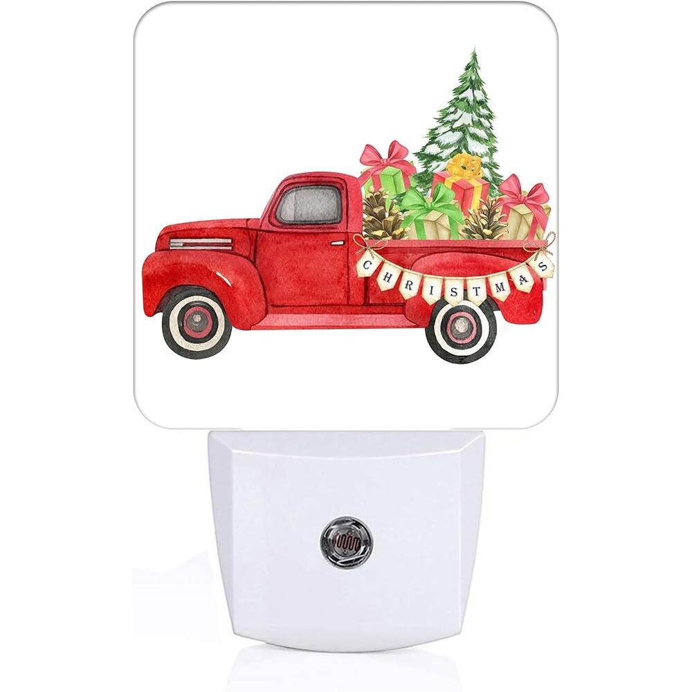 ACJPR Retro Truck with Christmas Tree Plug in Night Light, Dusk to Dawn ...