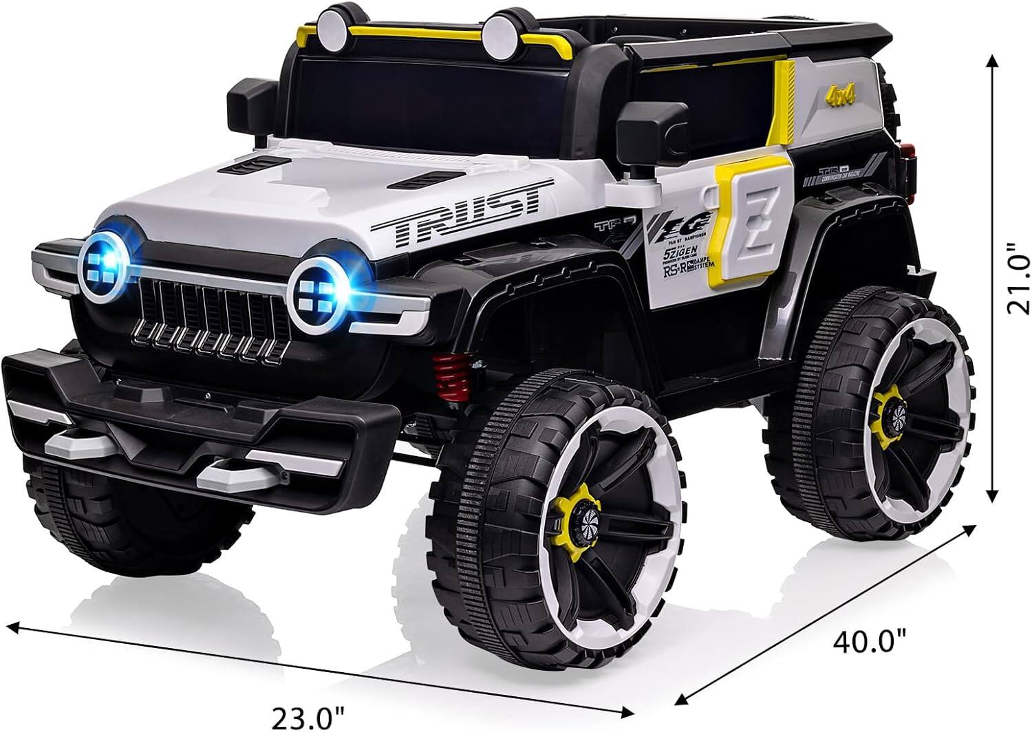 Homhougo 12V 2 Seater Kids Ride On Truck with Remote Control, 4WD Off ...