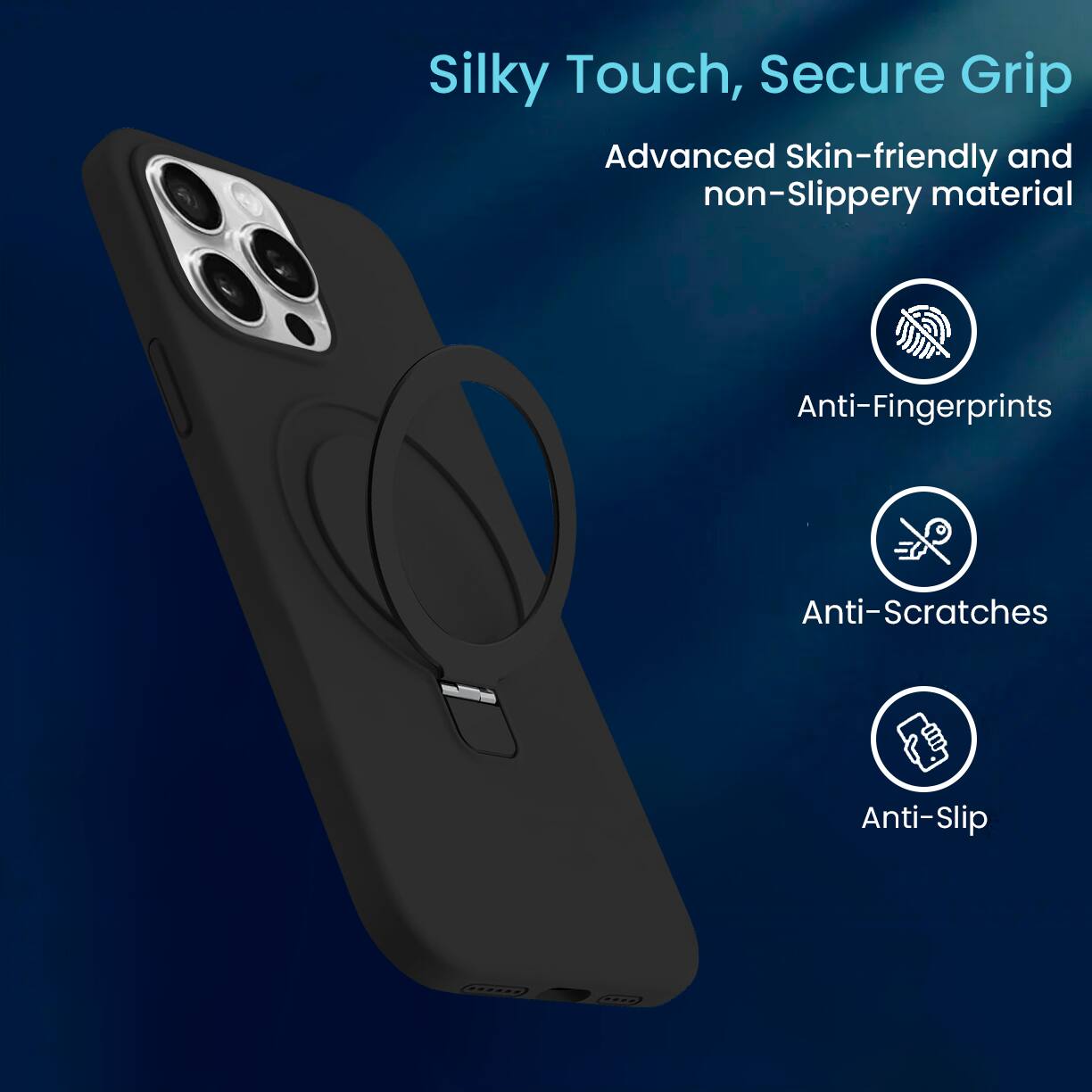 Entronix [Magnetic] Case for iPhone 15 Pro Soft Touch Liquid Silicone ...