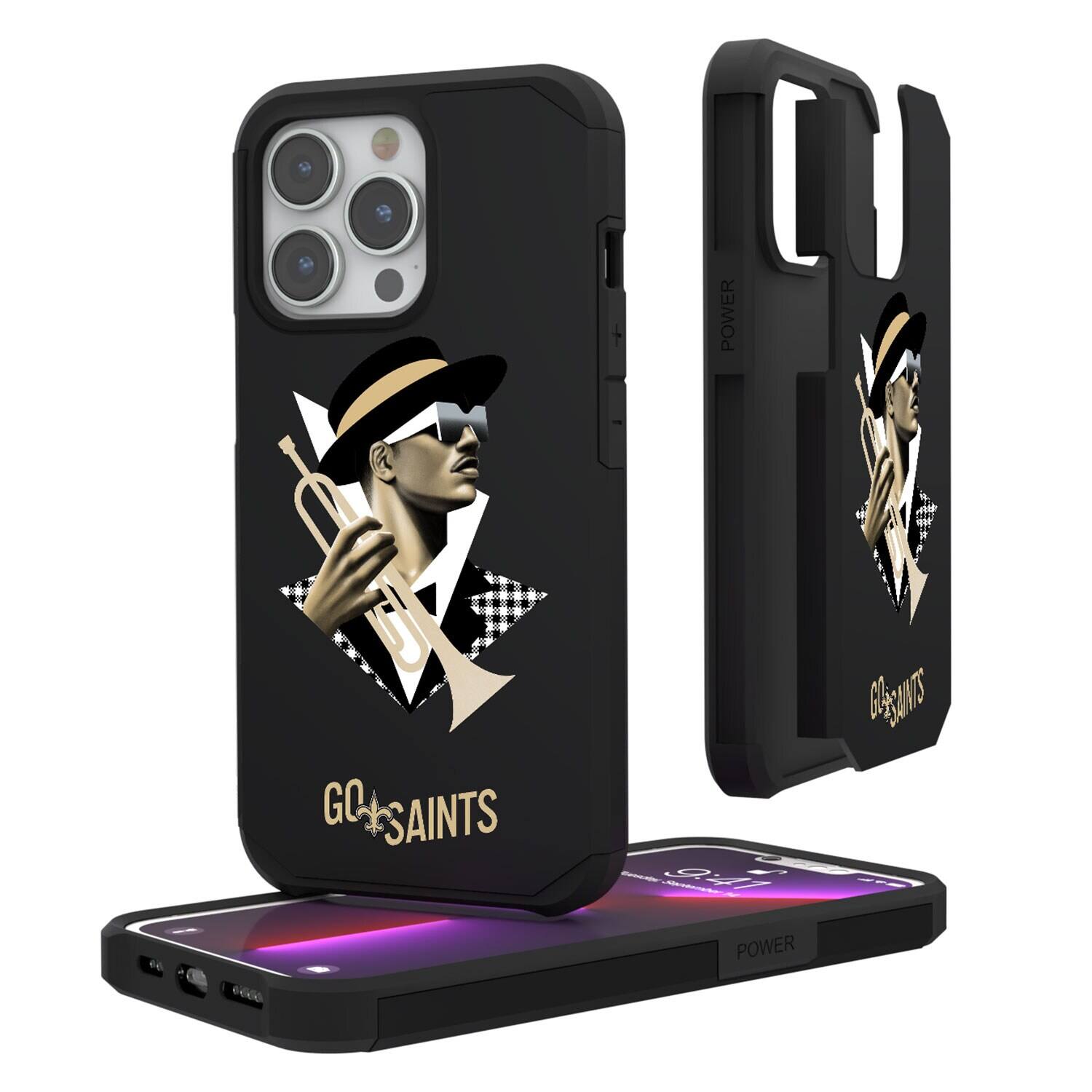 Keyscaper NFL New Orleans Saints iPhone Rugged Case 15 Plus Black ...