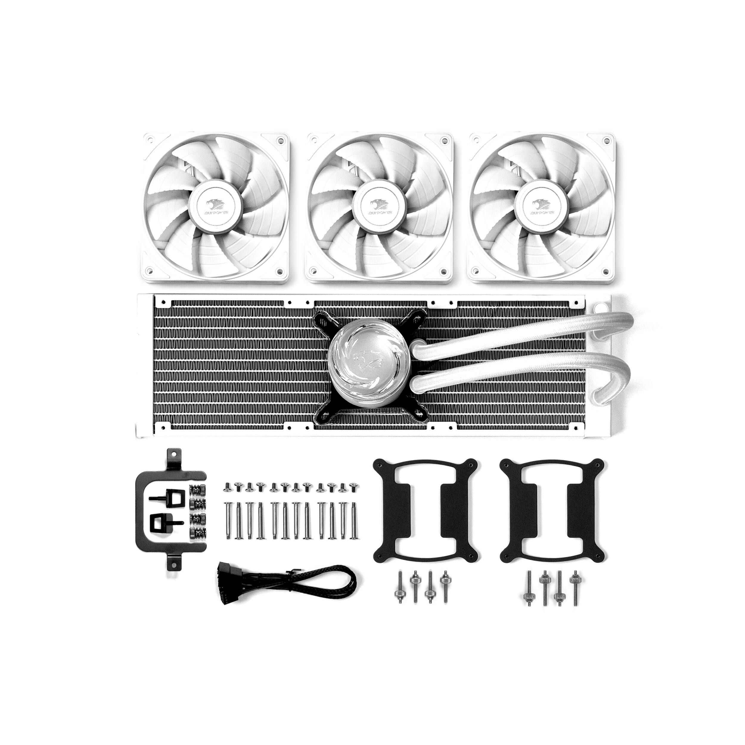 iBUYPOWER AW4 360mm Radiator CPU Liquid Cooler (3 x 120mm Core Fans ...