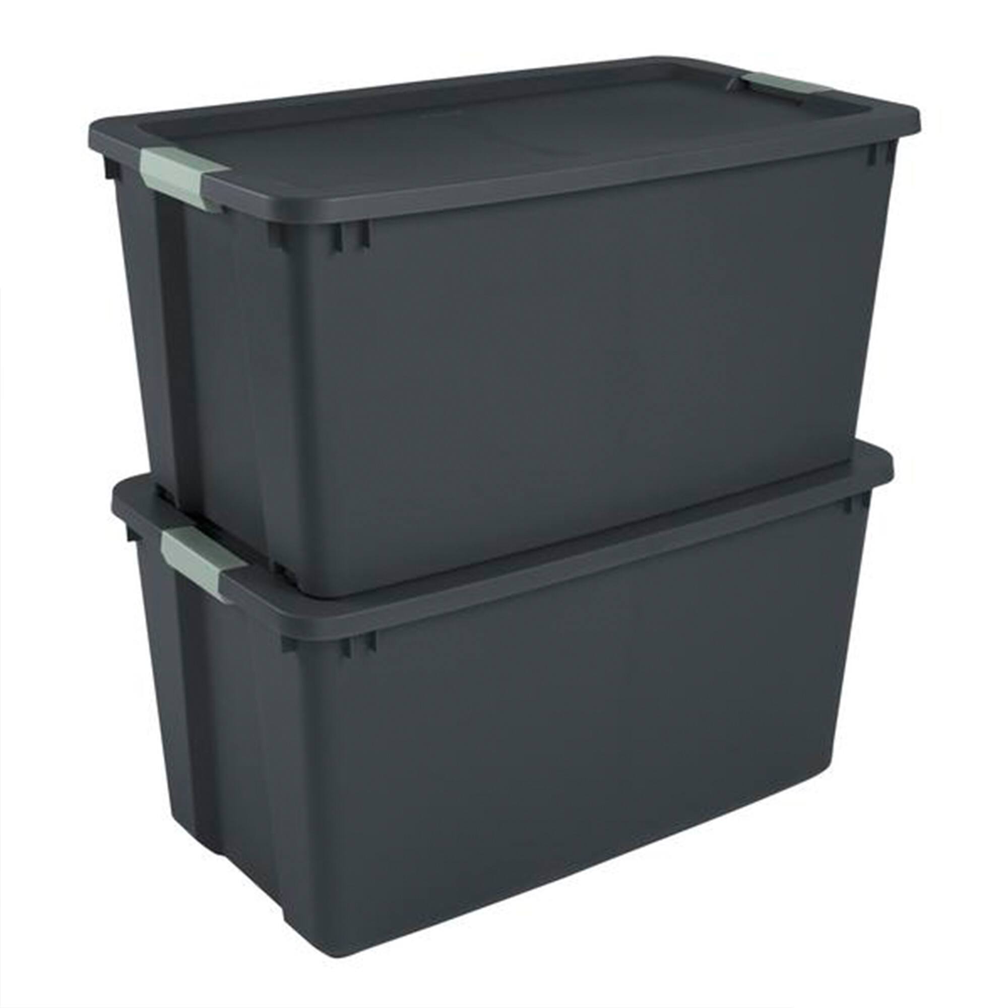 Sterilite 8 Pack 45 Gallon Wheeled Latch Tote, Stackable Plastic ...