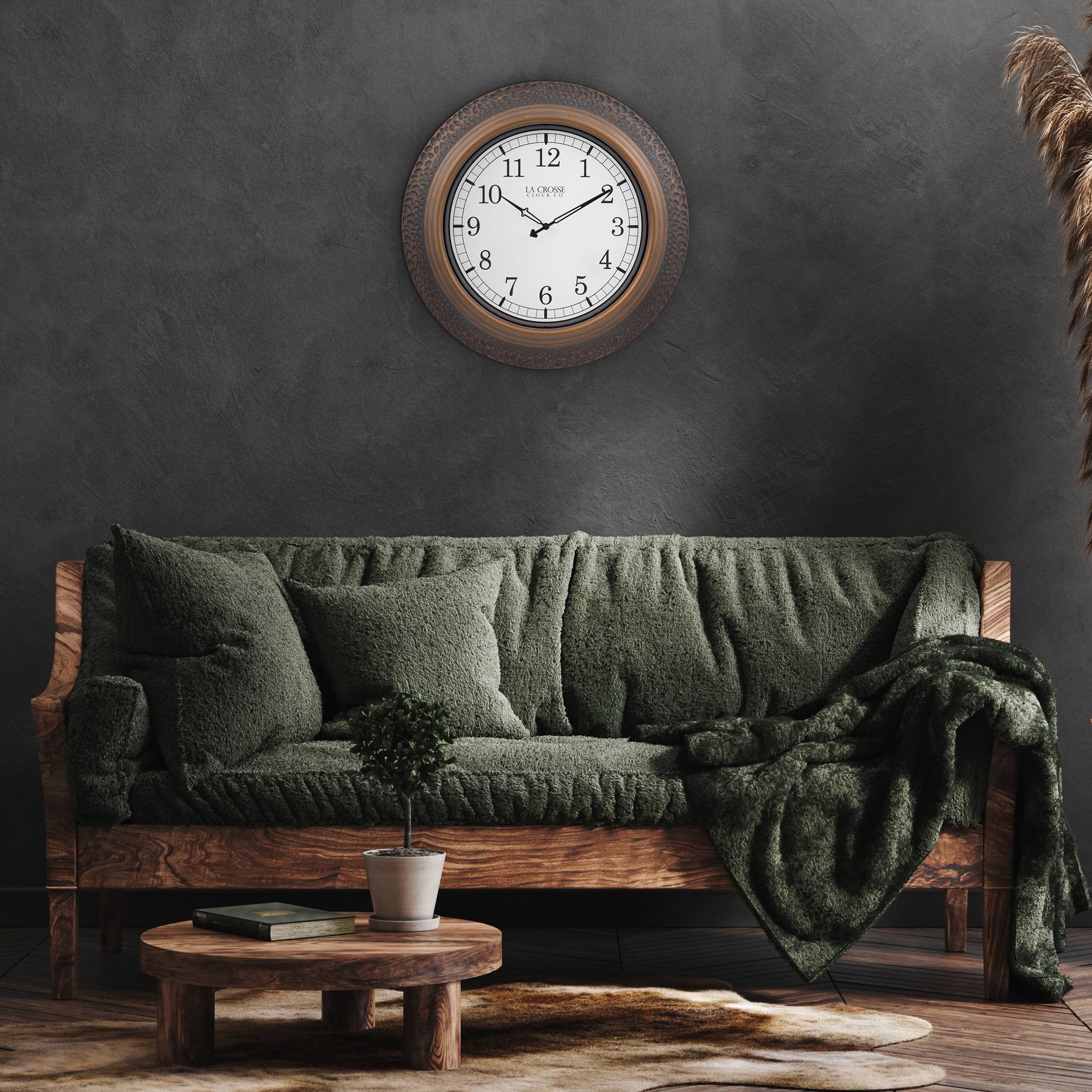 La Crosse Clock Co. 21 inch Indoor/Outdoor Marcella Quartz Analog Metal ...