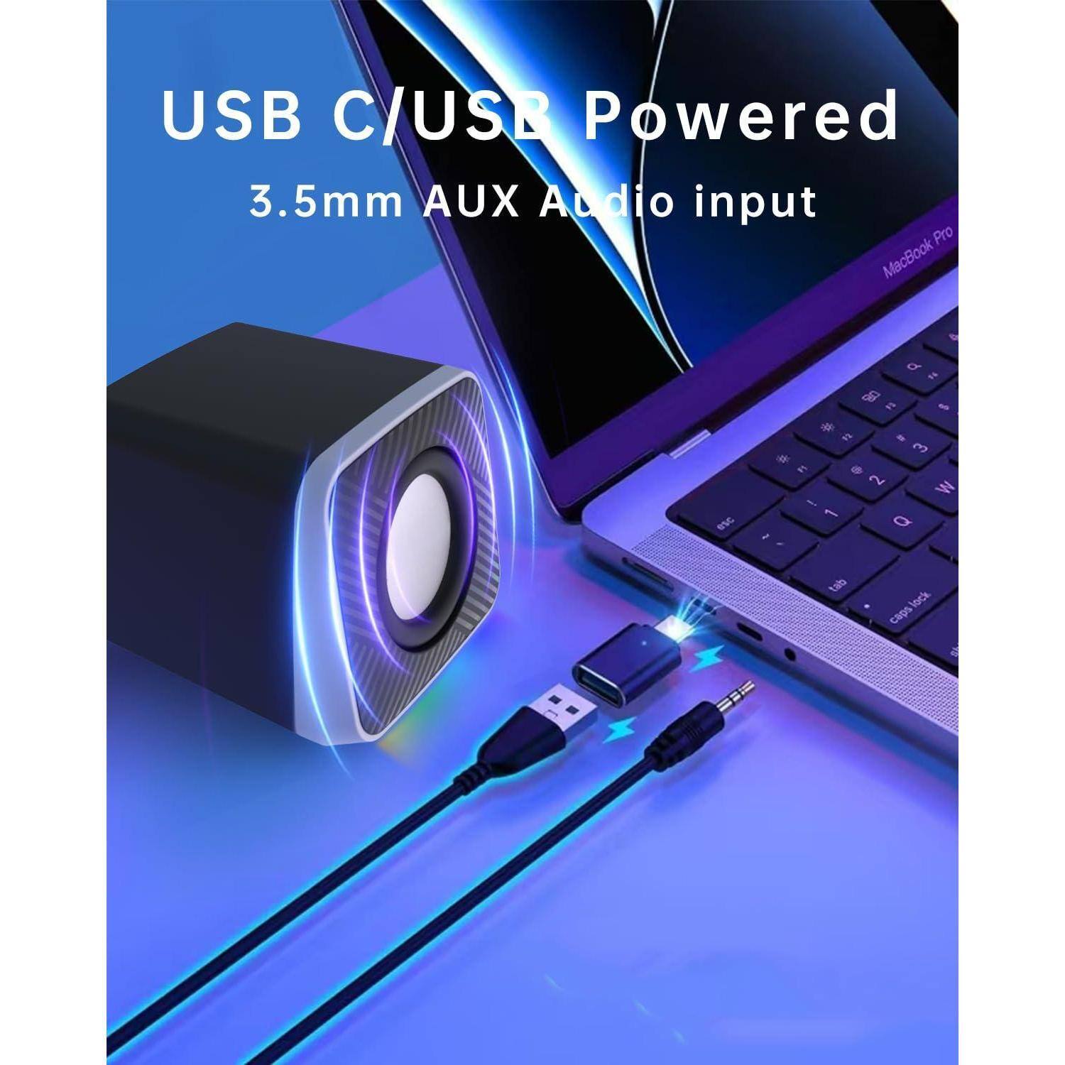 Cozy Serene Usb usb Pc Speakers 2" 3w Carbon Fiber Computer For Desktop ...