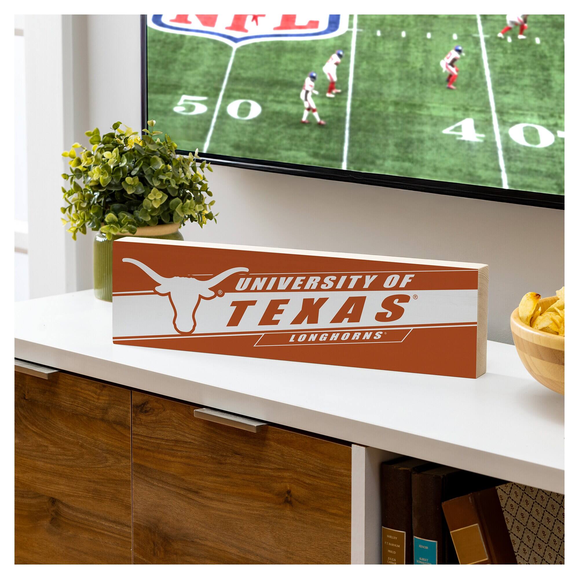 Evergreen Enterprises Texas Longhorns 5" x 18" Shadow Logo Wood Mantle ...