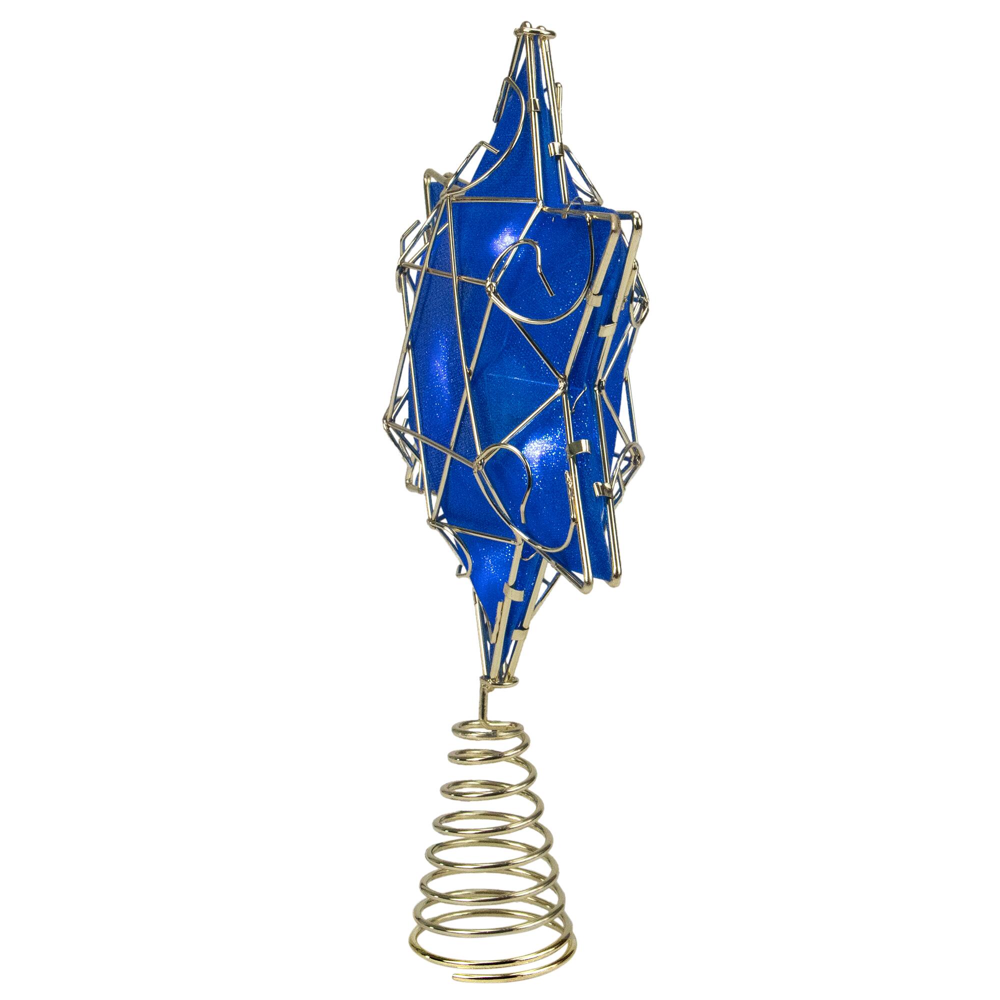 Kurt Adler and Gold Colored Hanukkah Star LED Tree Topper 11.5" Blue ...