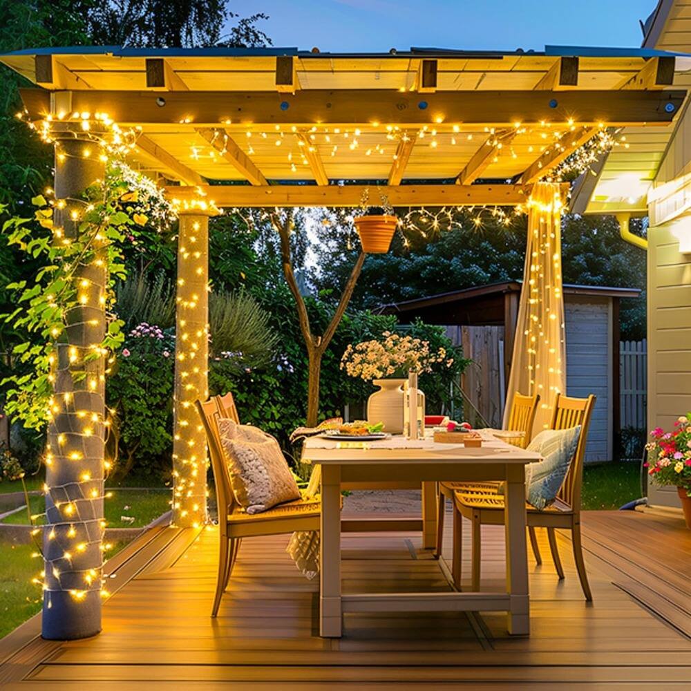 PARKER SLATER 200 LED String Lights Indoor/Outdoor Clear Wire, 66 Ft ...