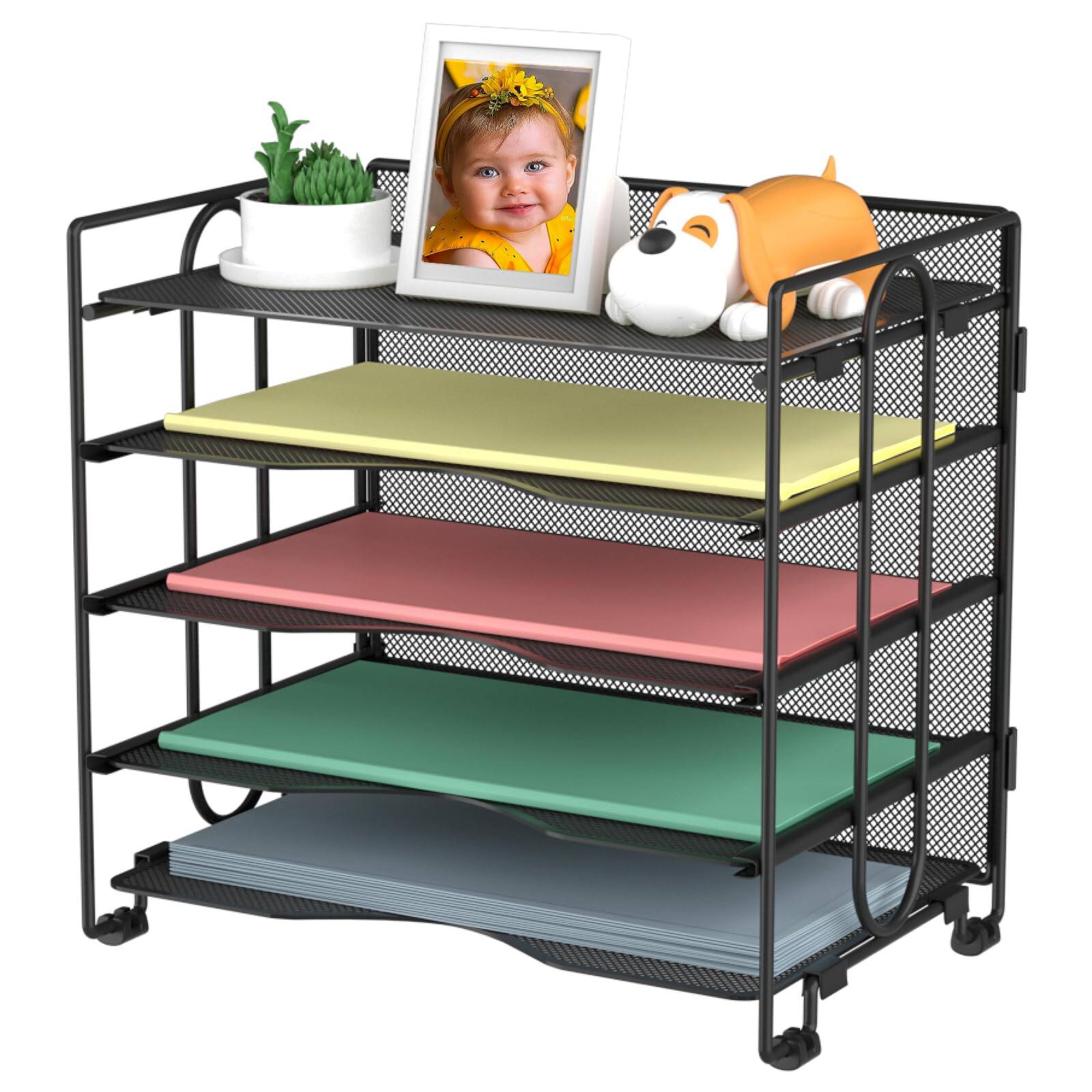 Paradigms Interiors Mesh Desk Organizer 3 in 1 Desktop With 3 Tier Tray ...