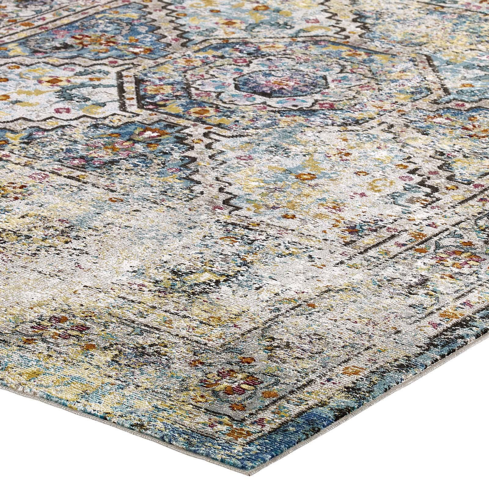 Modway Success Jacinda Distressed Vintage Floral Vintage Medallion Area ...