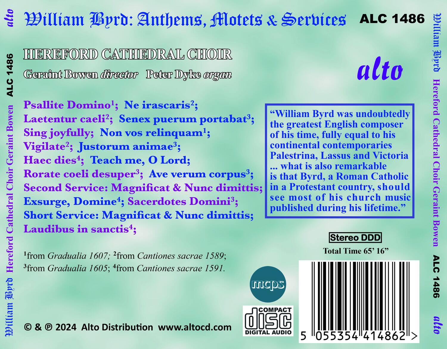Hereford Cathedral Choir William Byrd: Anthems, Motets, Services ...
