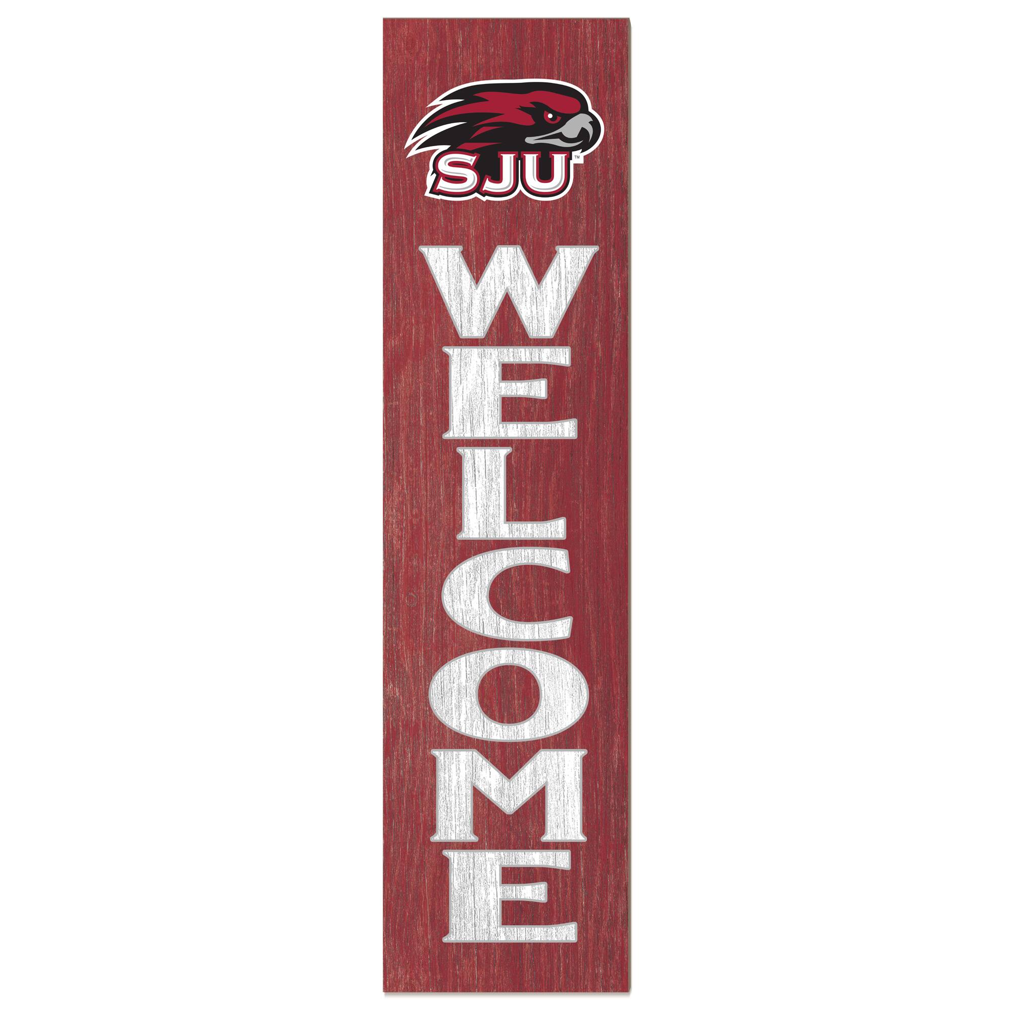 Jardine Saint Joseph's Hawks 12'' x 48'' Welcome Outdoor Leaner Red ...