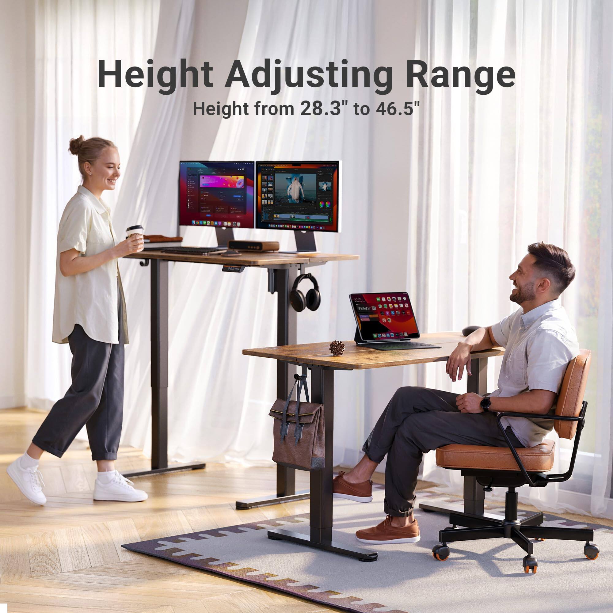 Hirose Alice Claiks Electric Standing Desk, Adjustable Height Stand up ...