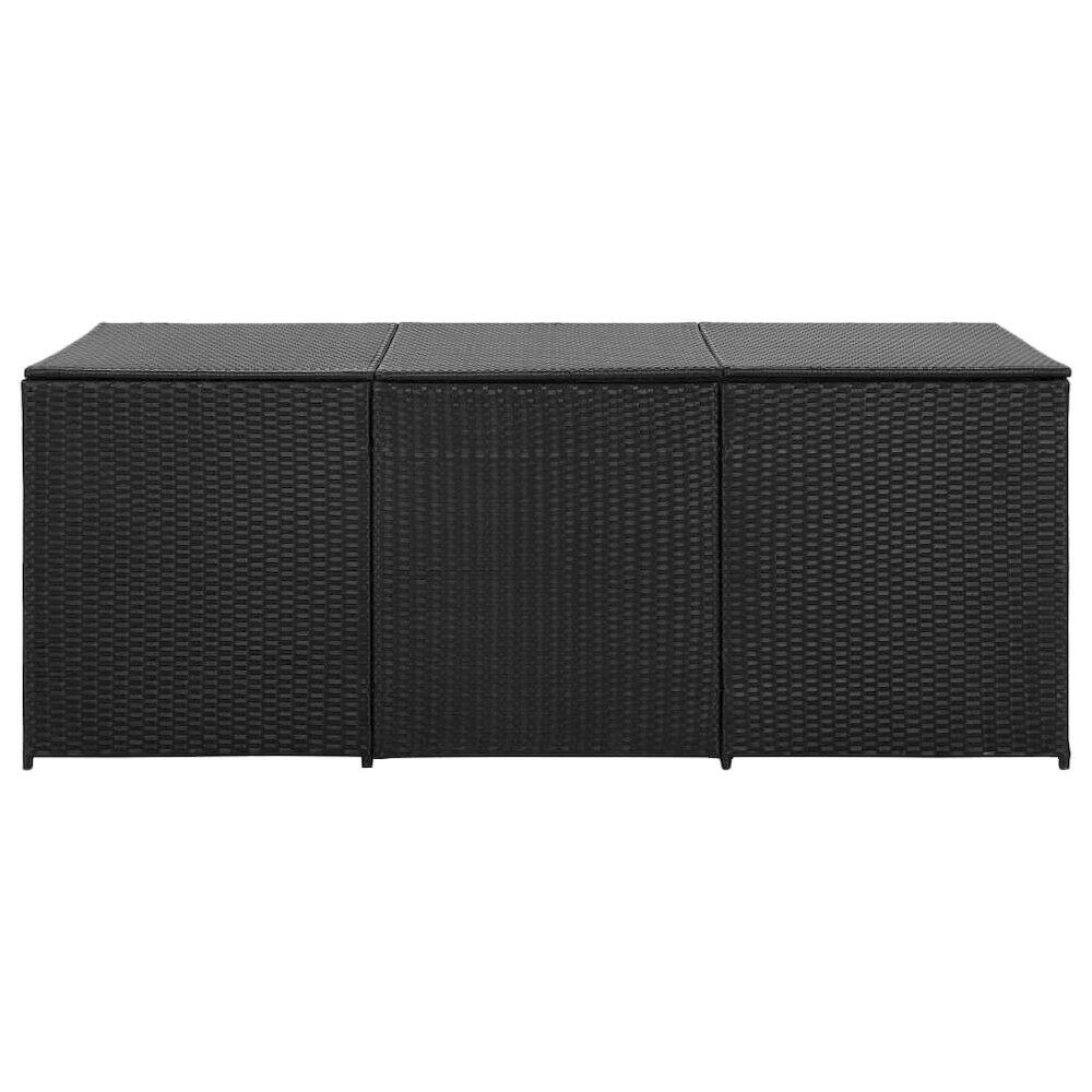 vidaXL Storage Chest Polyethylene Rattan Large Garden Storage Box Black ...