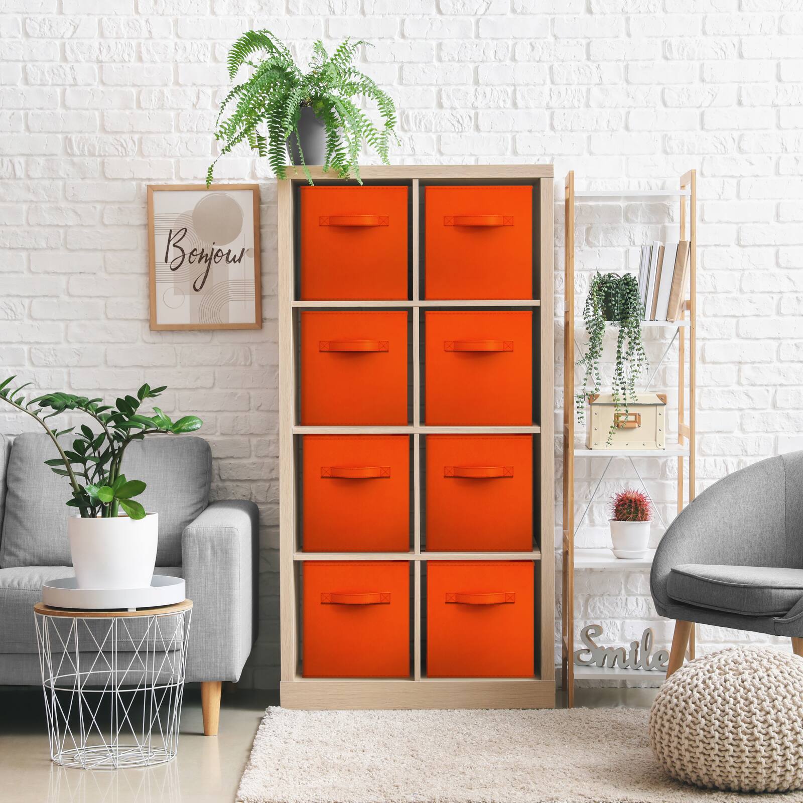 Sorbus Fabric Storage Cubes, 8 Foldable Storage Bins for Organizing ...