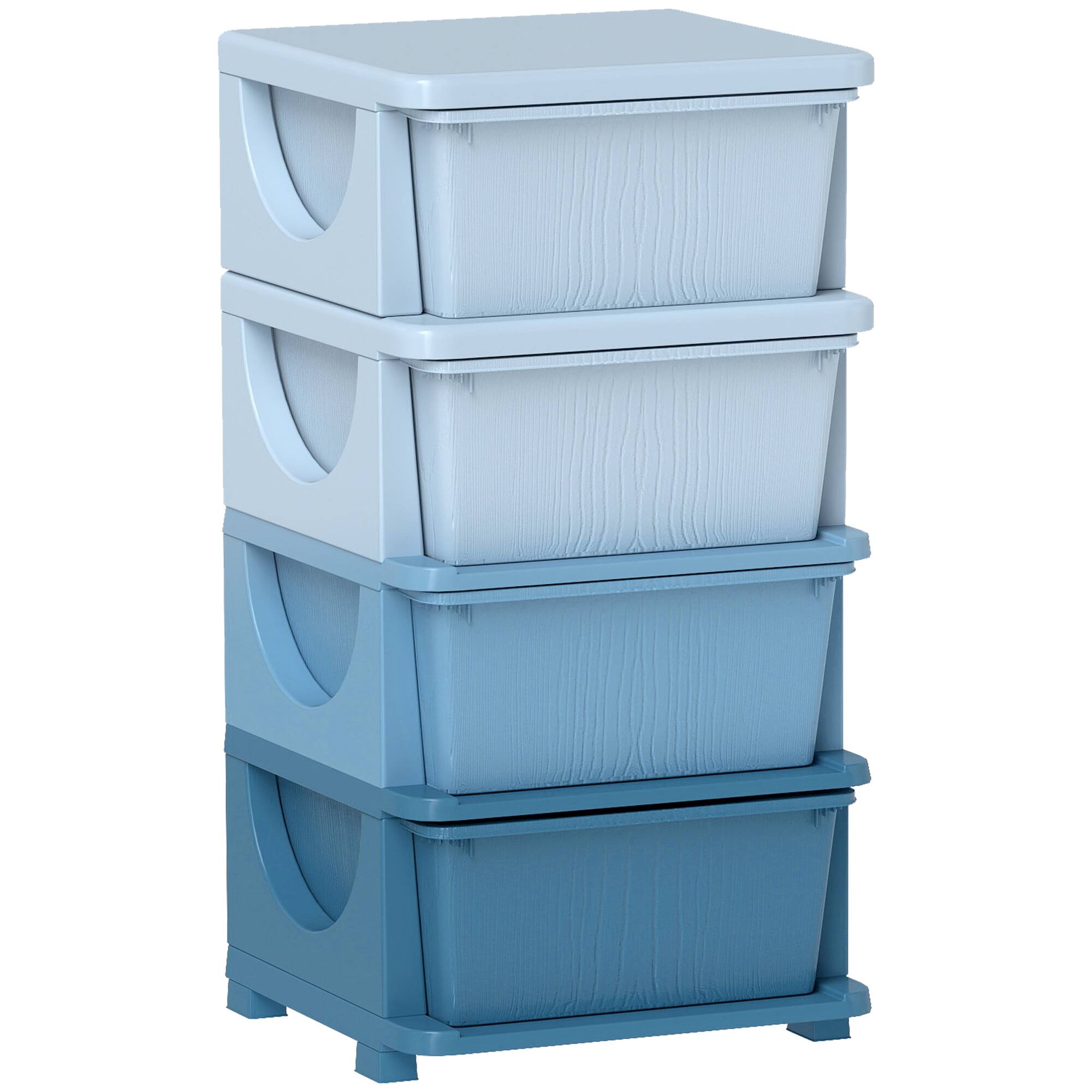 Ecooso 4 Tier Kids Toy Storage Organizer, 4 Drawer Plastic Cabinet with ...